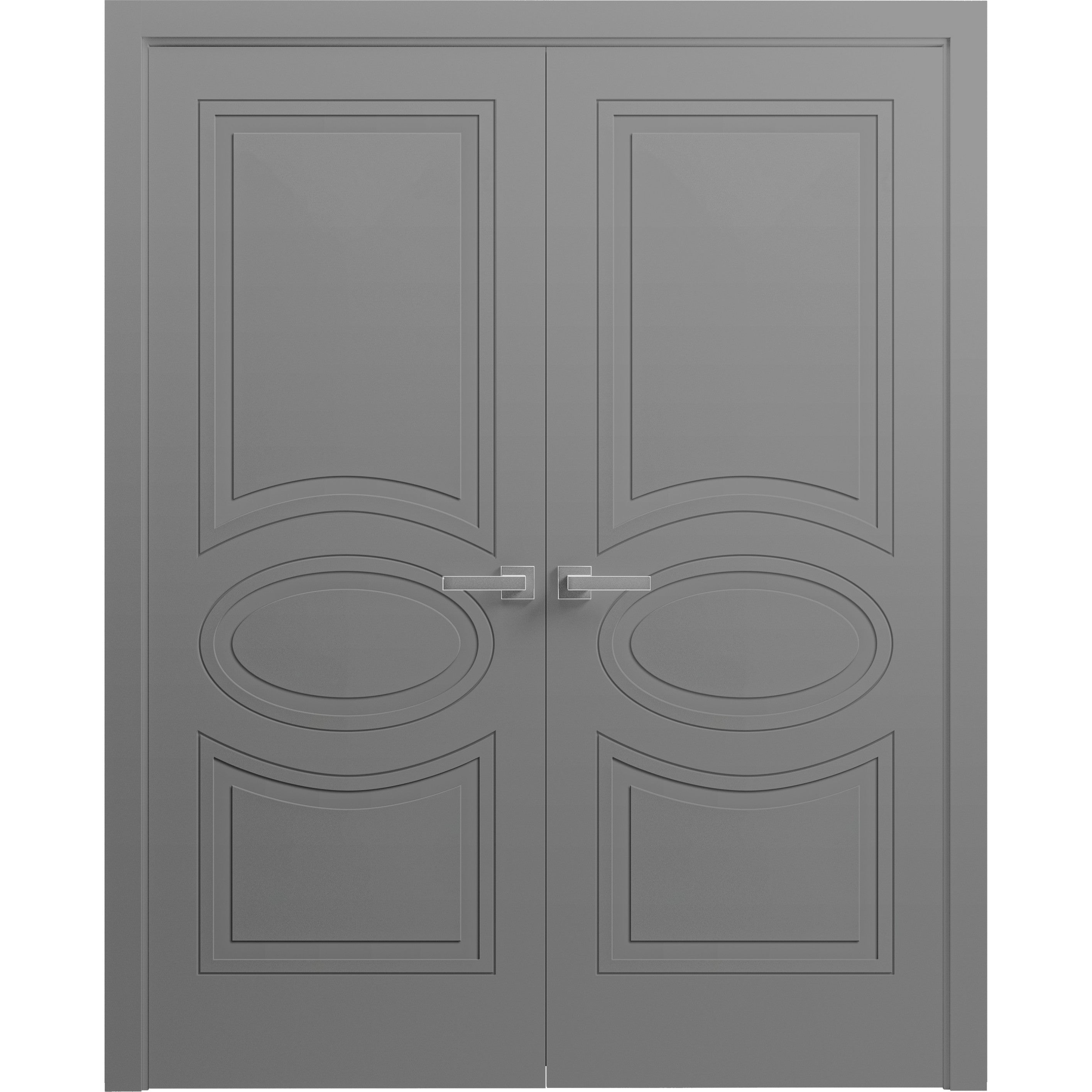 Interior Solid French Double Doors 60 x 84 inches / Mela 7001 Painted ...