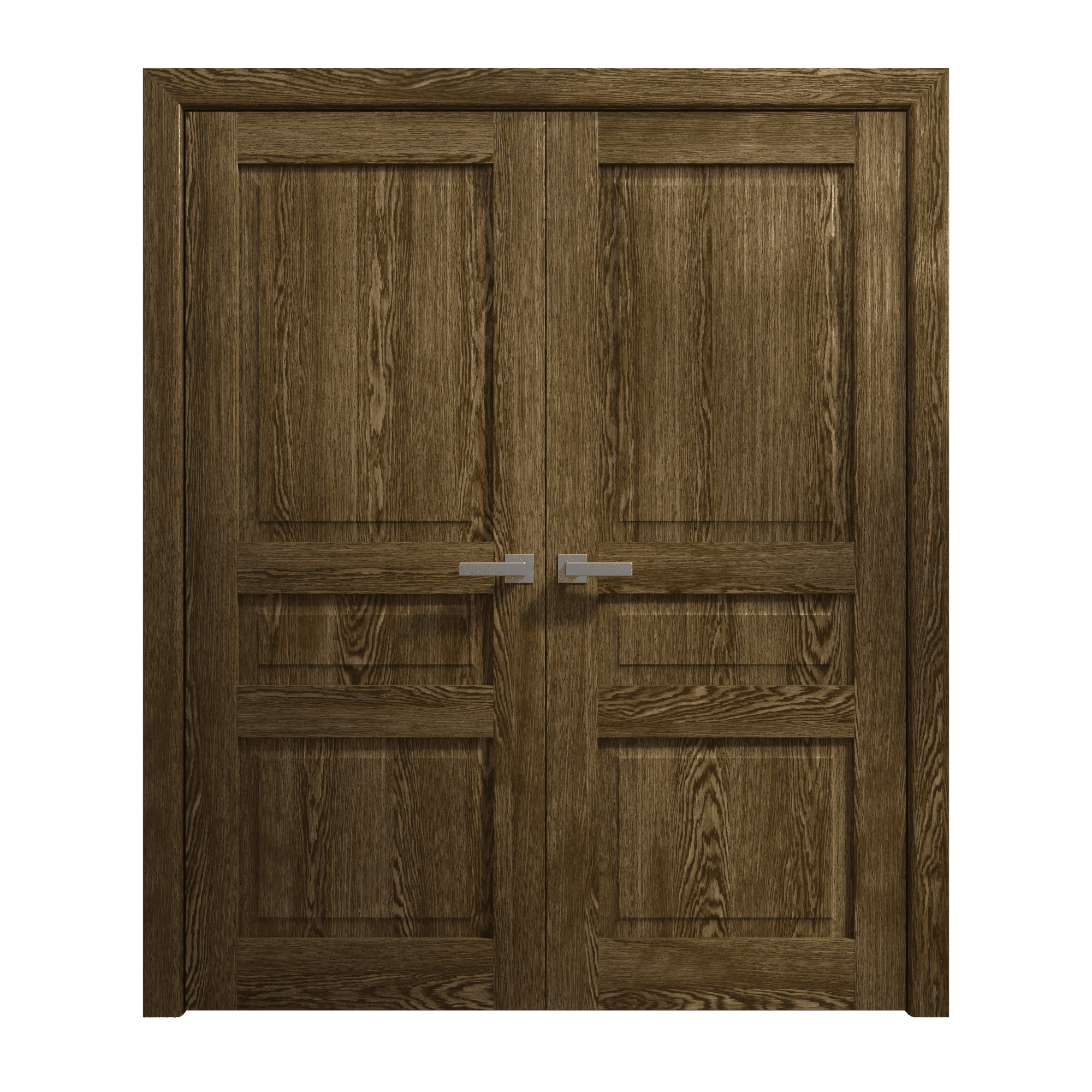 Interior Solid French Double Doors 60 x 96 inches | Ego 5012 Marble Oak ...