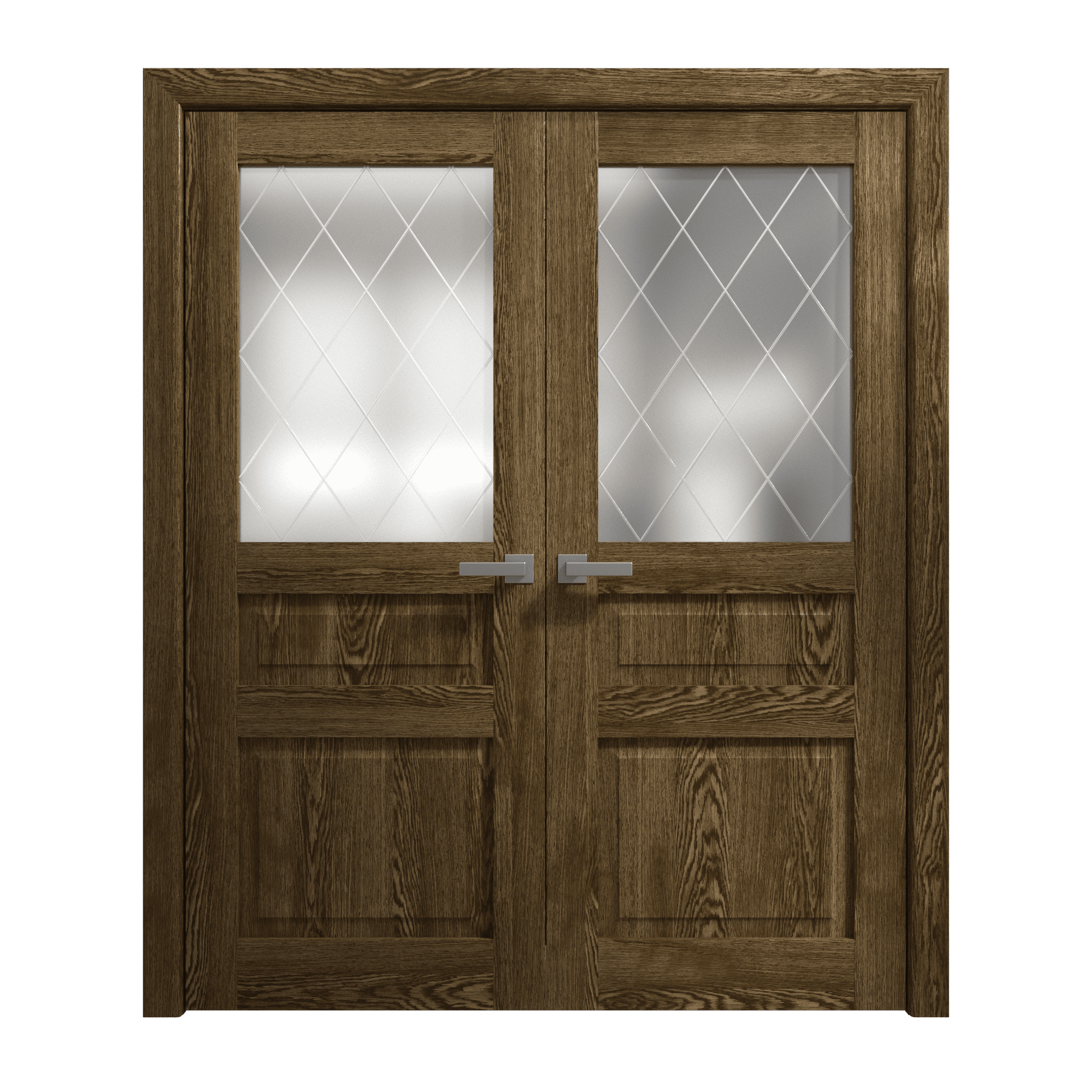 Interior Solid French Double Doors 64 x 80 inches | Ego 5011 Marble Oak ...