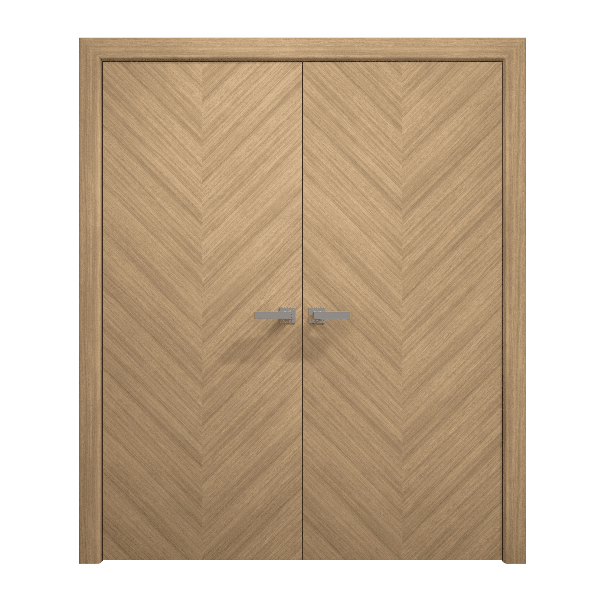 Interior Solid French Double Doors 64 x 84 inches | Ego 5005 Natural ...