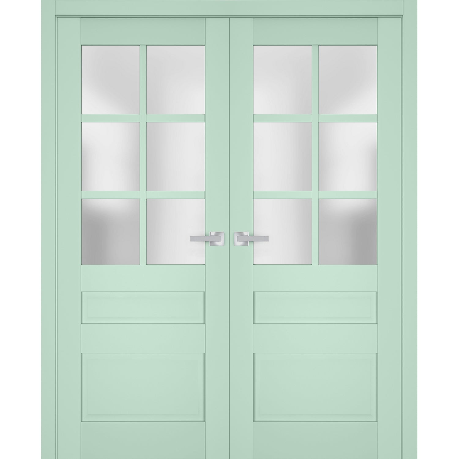 Interior Solid French Double Doors Frosted Glass | Veregio 7339 Oliva ...