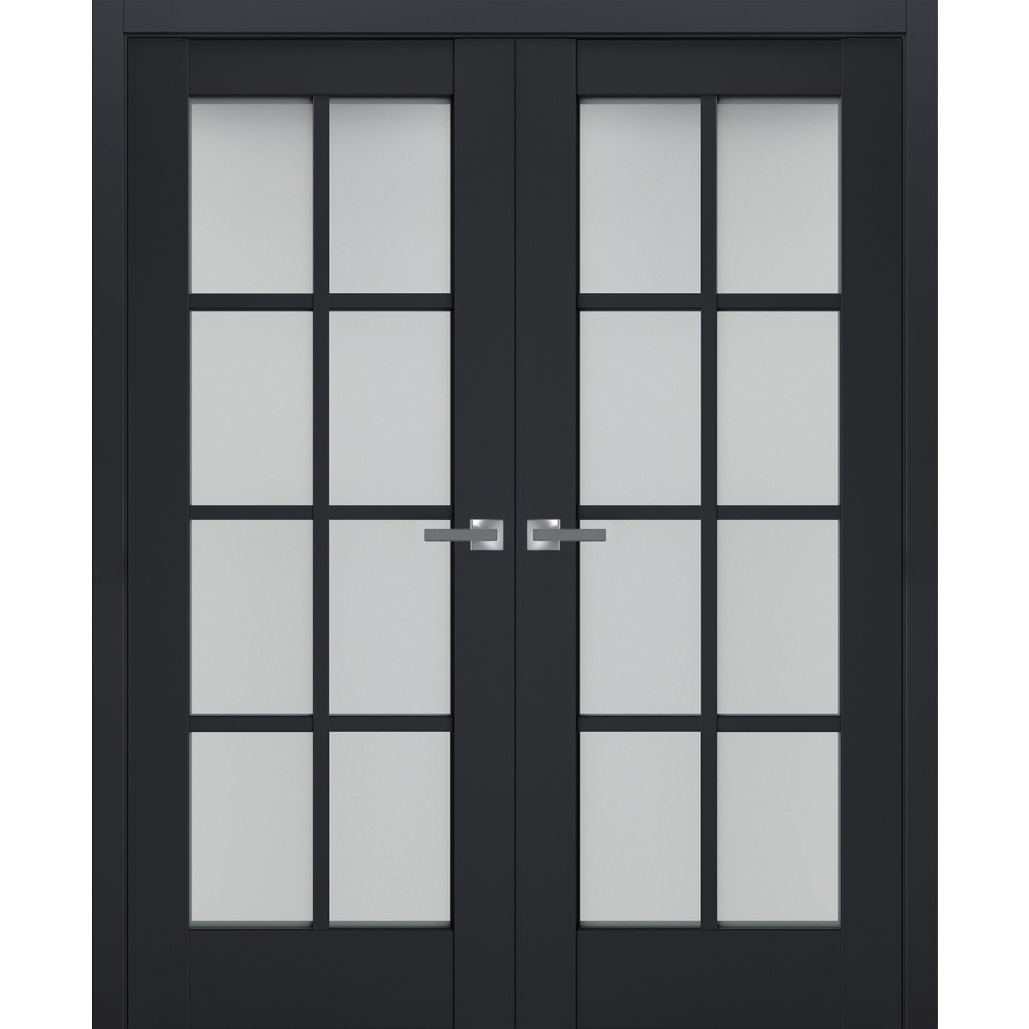 Interior Solid French Double Doors Frosted Glass | Veregio 7412 ...