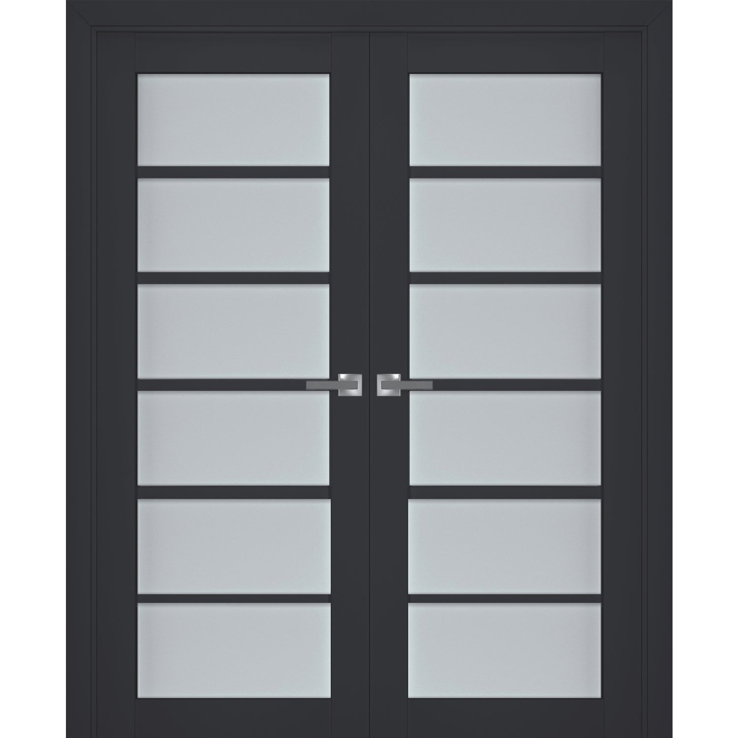 Interior Solid French Double Doors Frosted Glass | Veregio 7602 ...