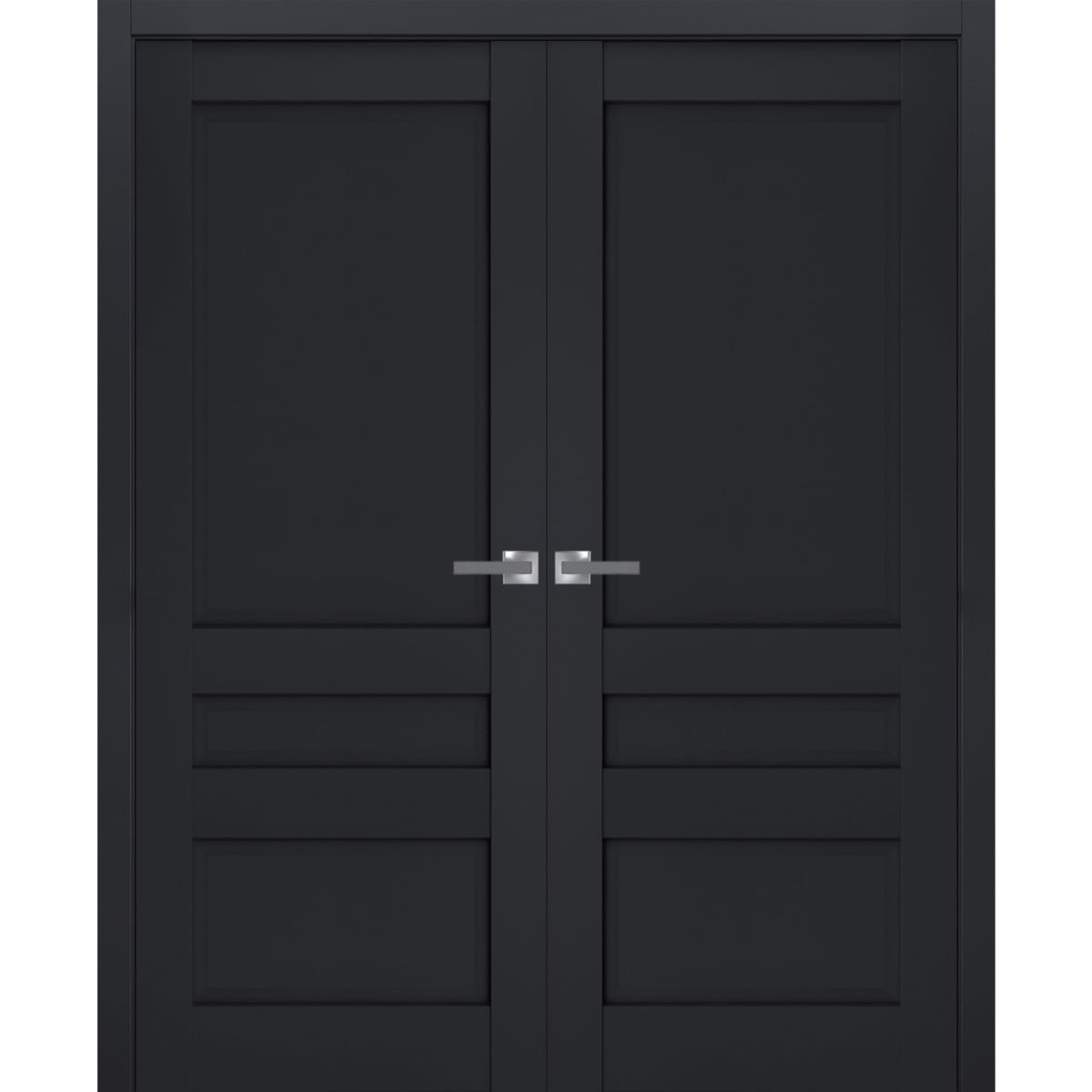 Interior Solid French Double Doors | Veregio 7411 Antracite | Wood ...