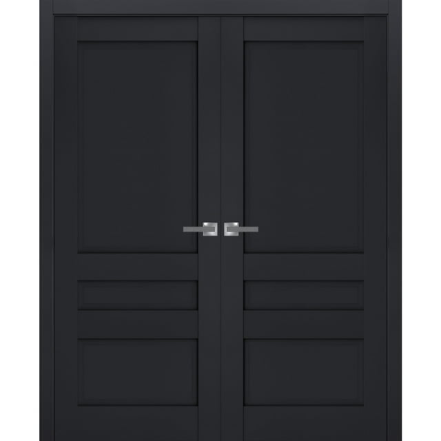 Interior Solid French Double Doors | Veregio 7411 Antracite | Wood ...