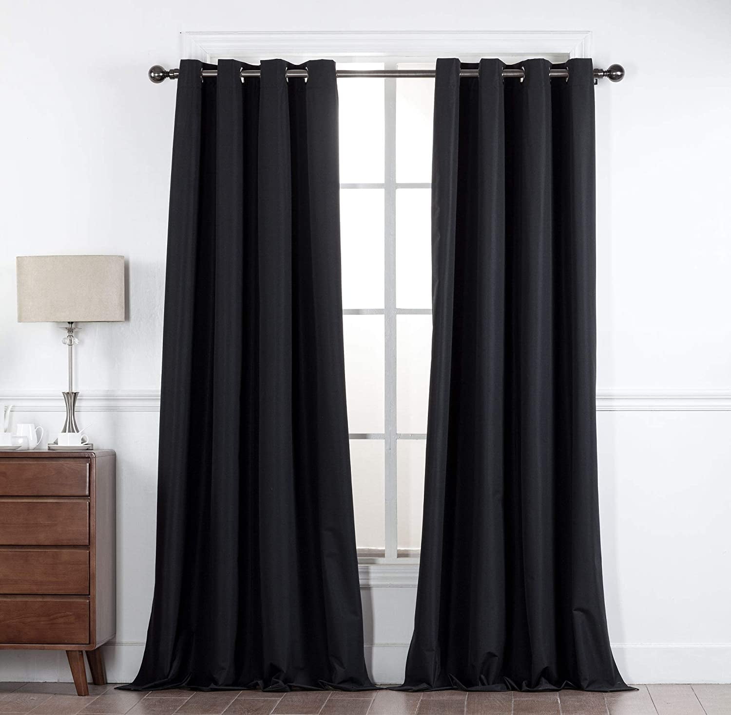 Interior Trends Midnight 2 Piece 100% Blackout Insulated Grommet Top ...