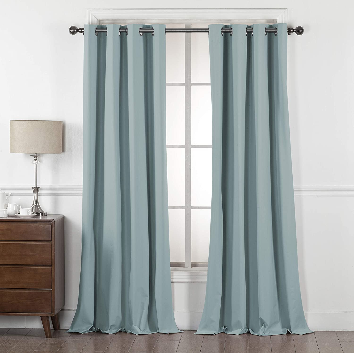 Interior Trends Midnight 2 Piece 100% Blackout Insulated Grommet Top ...