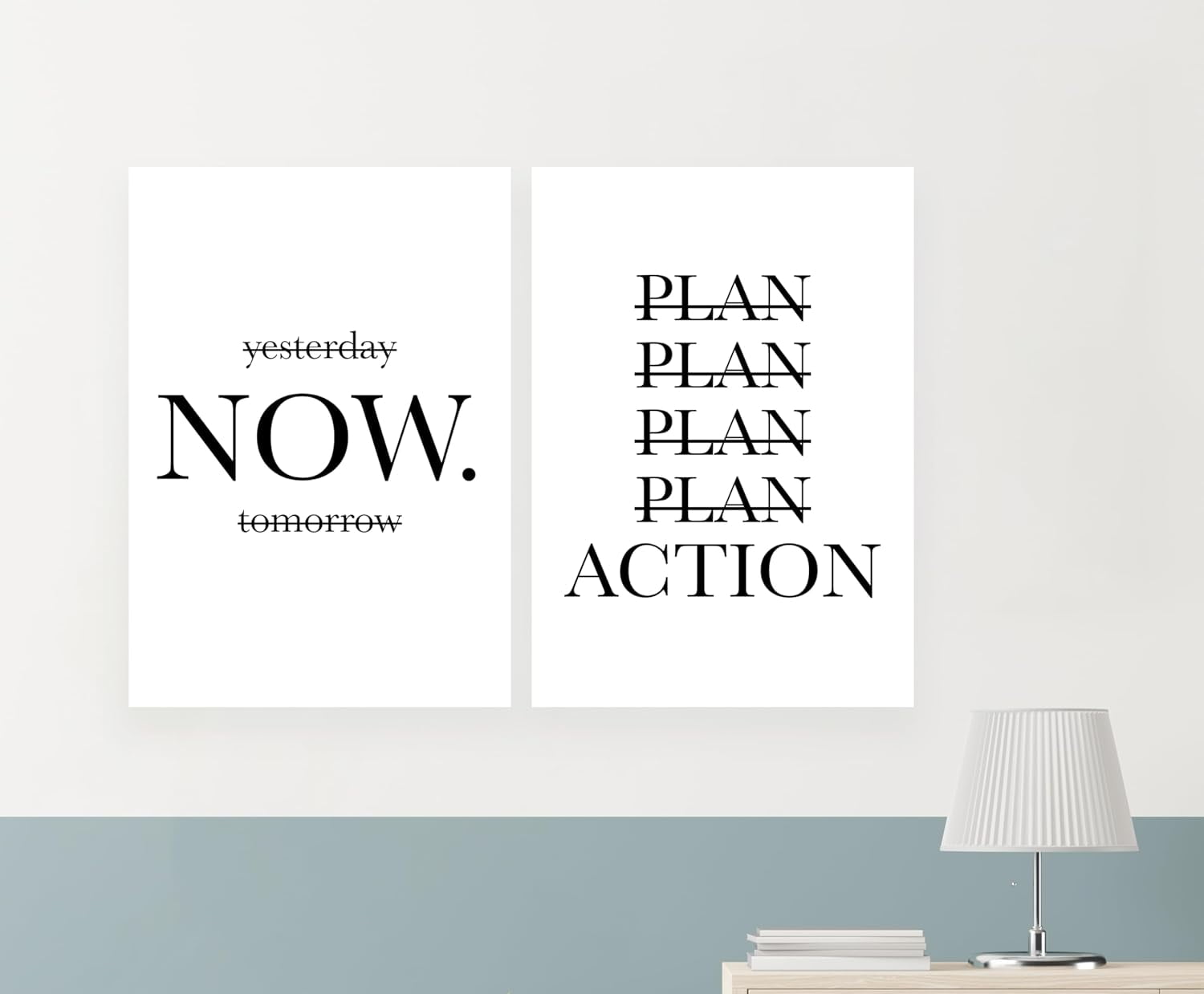 Interior design Vertical Canvas Wall Paper Poster Pack - Set of 2, A3 Size, 12x18 inch Unframed ...