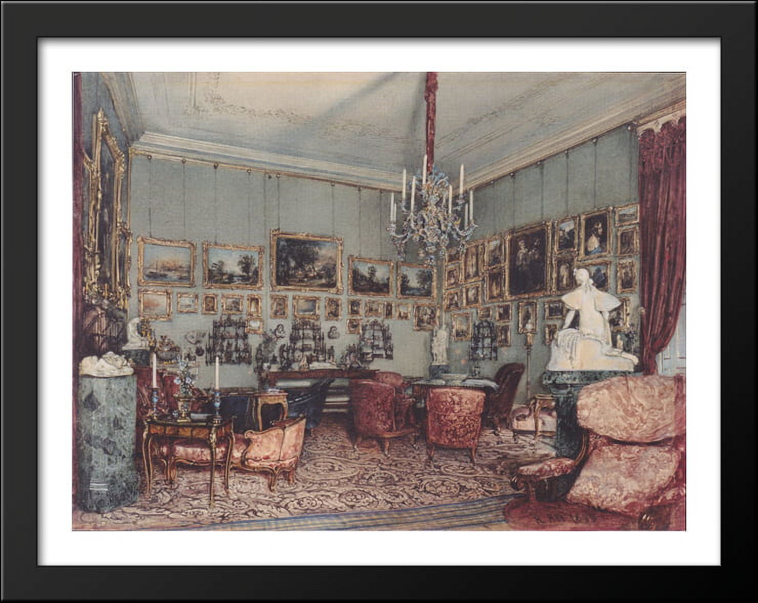 Interior in Palace Windischgratz in the race in Vienna 36x28 Large ...