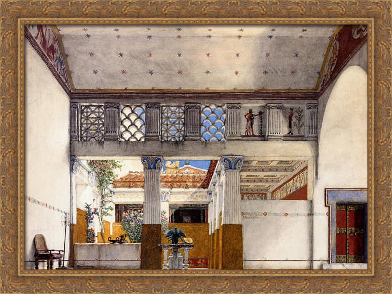 Interior of Caius Martius House 36x28 Large Gold Ornate Wood Framed ...