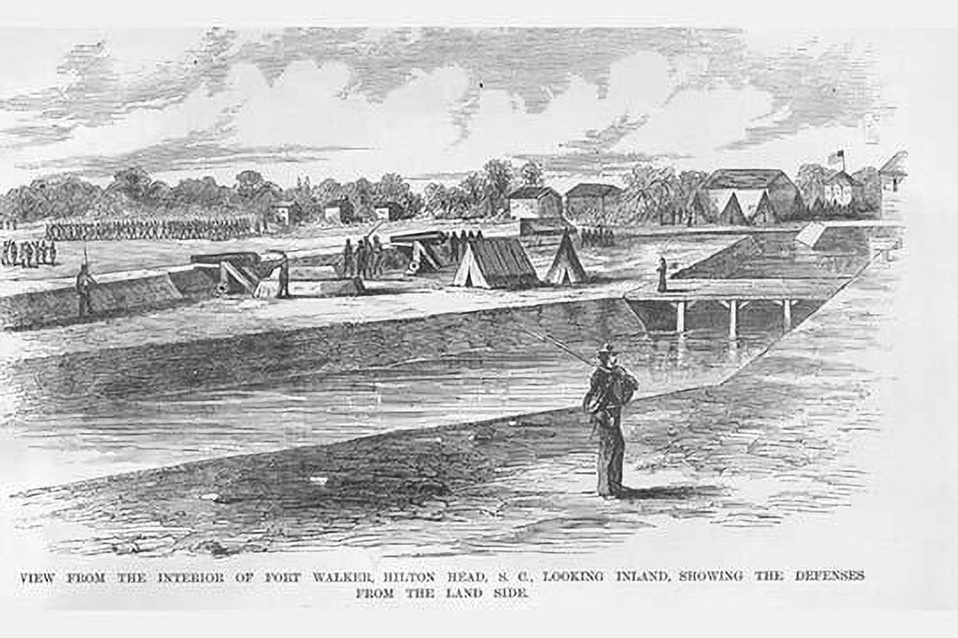 Interior of Fort Walker at Hilton Head Poster Print by Frank Leslie (24 ...