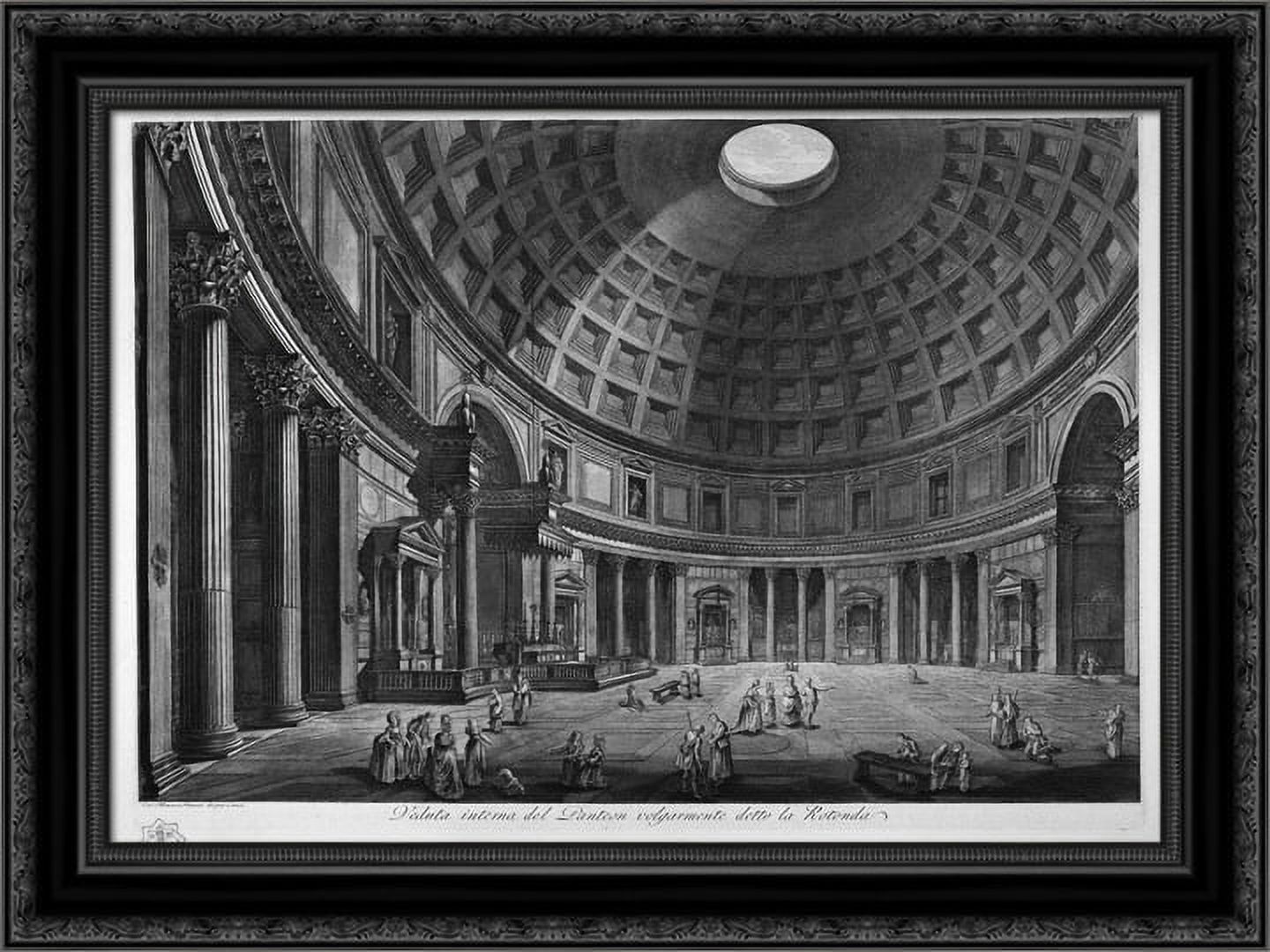 Interior view of the Pantheon commonly known as the Rotunda 24x20 Black ...