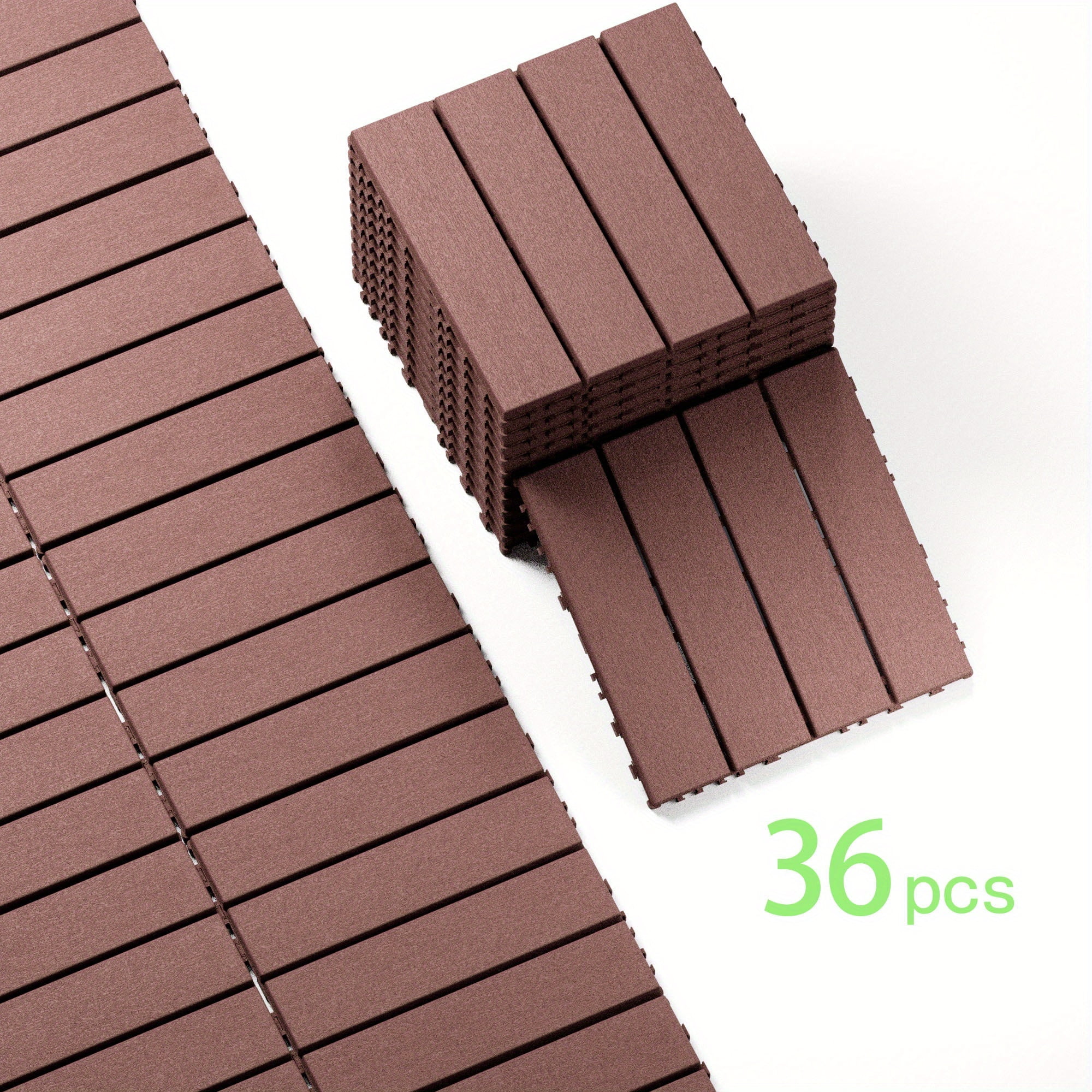 12"x12" Interlock Patio Tile (36 Tiles/Box) - Slip-Resistant Outdoor ...