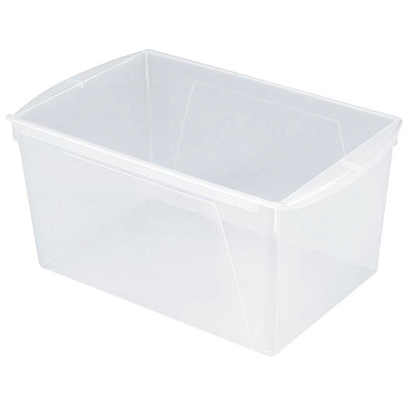 Interlocking Book Bins with Double Wide, Translucent - 14.5 x 9.2 x 7 ...
