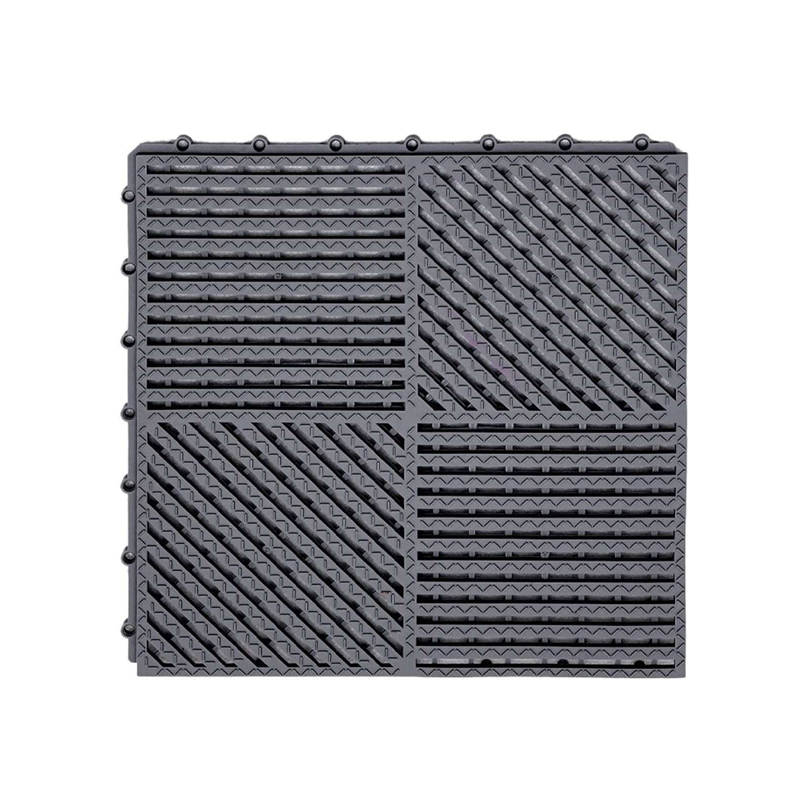 Interlocking Drainage Floor Tile, 11.81 x 11.81 x 0.59 In PVC Non Slip ...