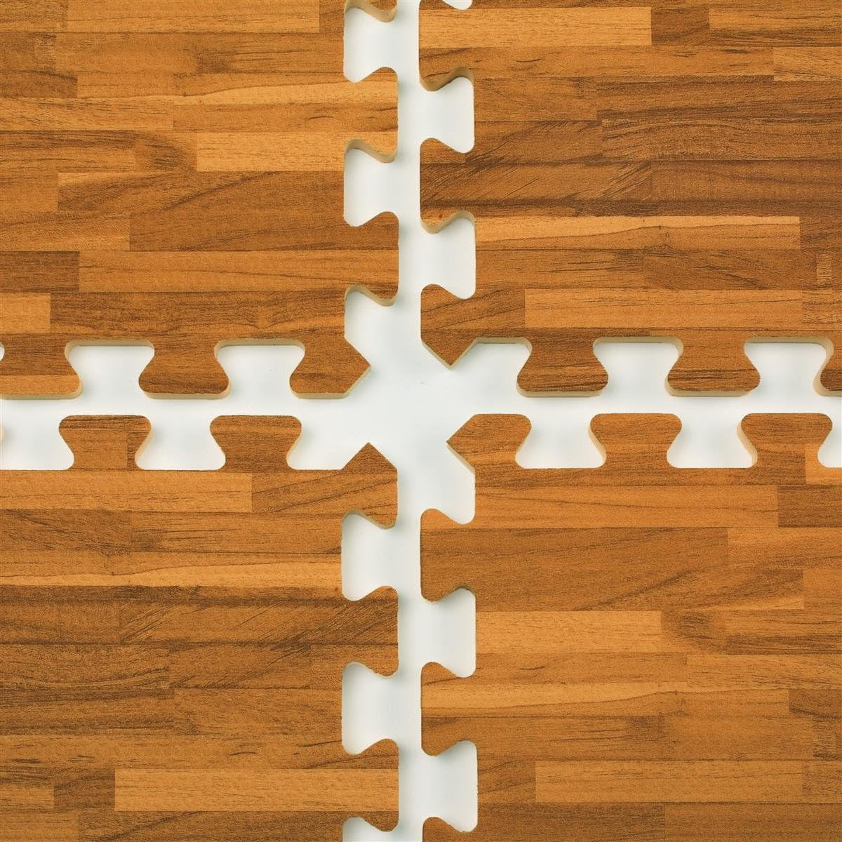 Interlocking Floor with Wood-grain Pattern, 10 x 10 Floor Covering ...