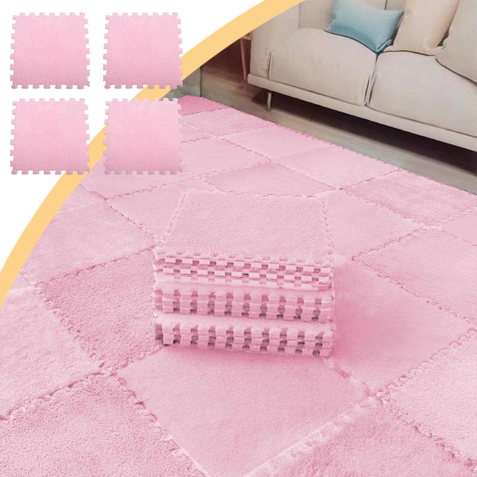 Interlocking Foam Floor Tiles 30x30cm Plush Surface Anti-Fatigue Play ...