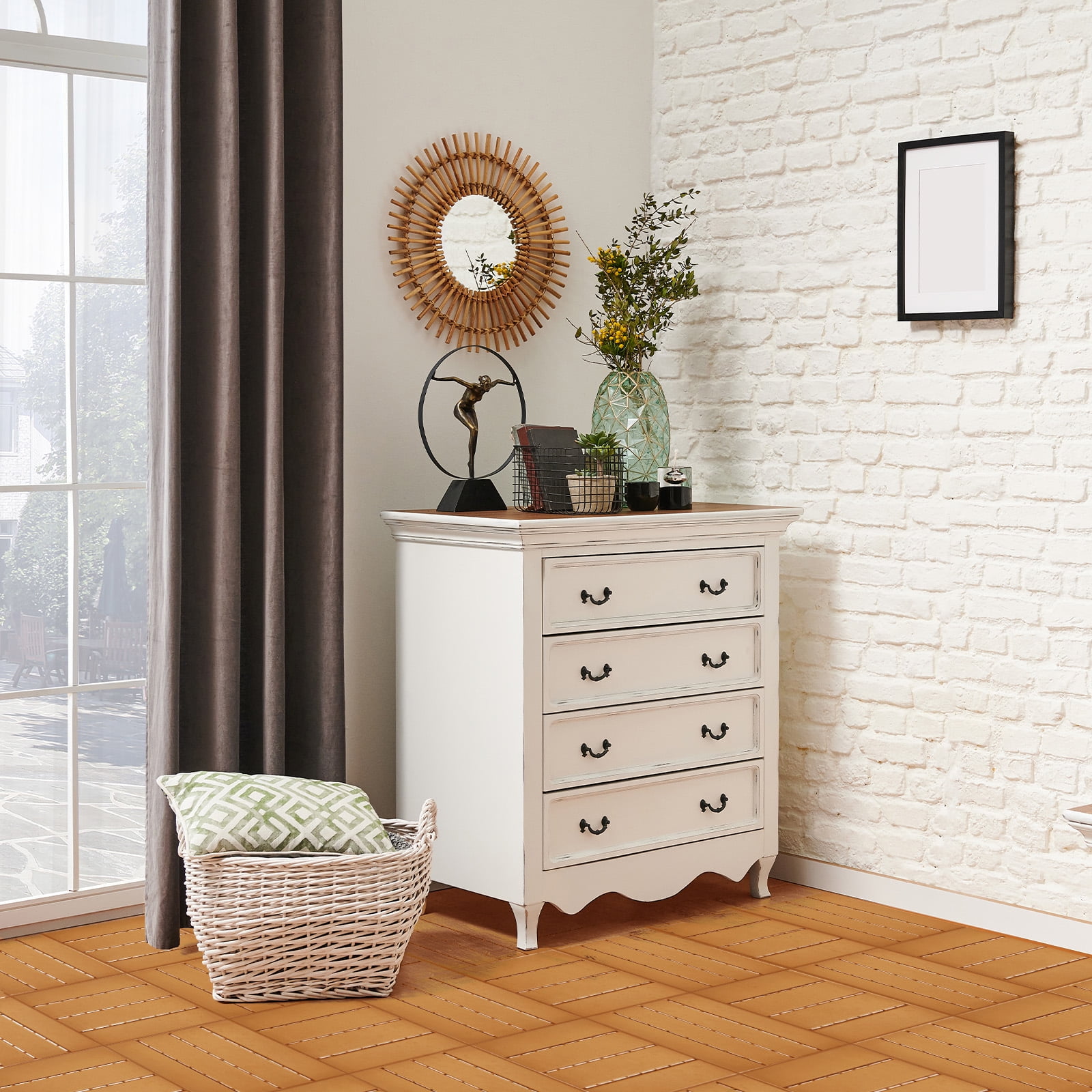 Interlocking Plastic Deck Tiles, 27 Pack, 11.4x11.4, Waterproof ...