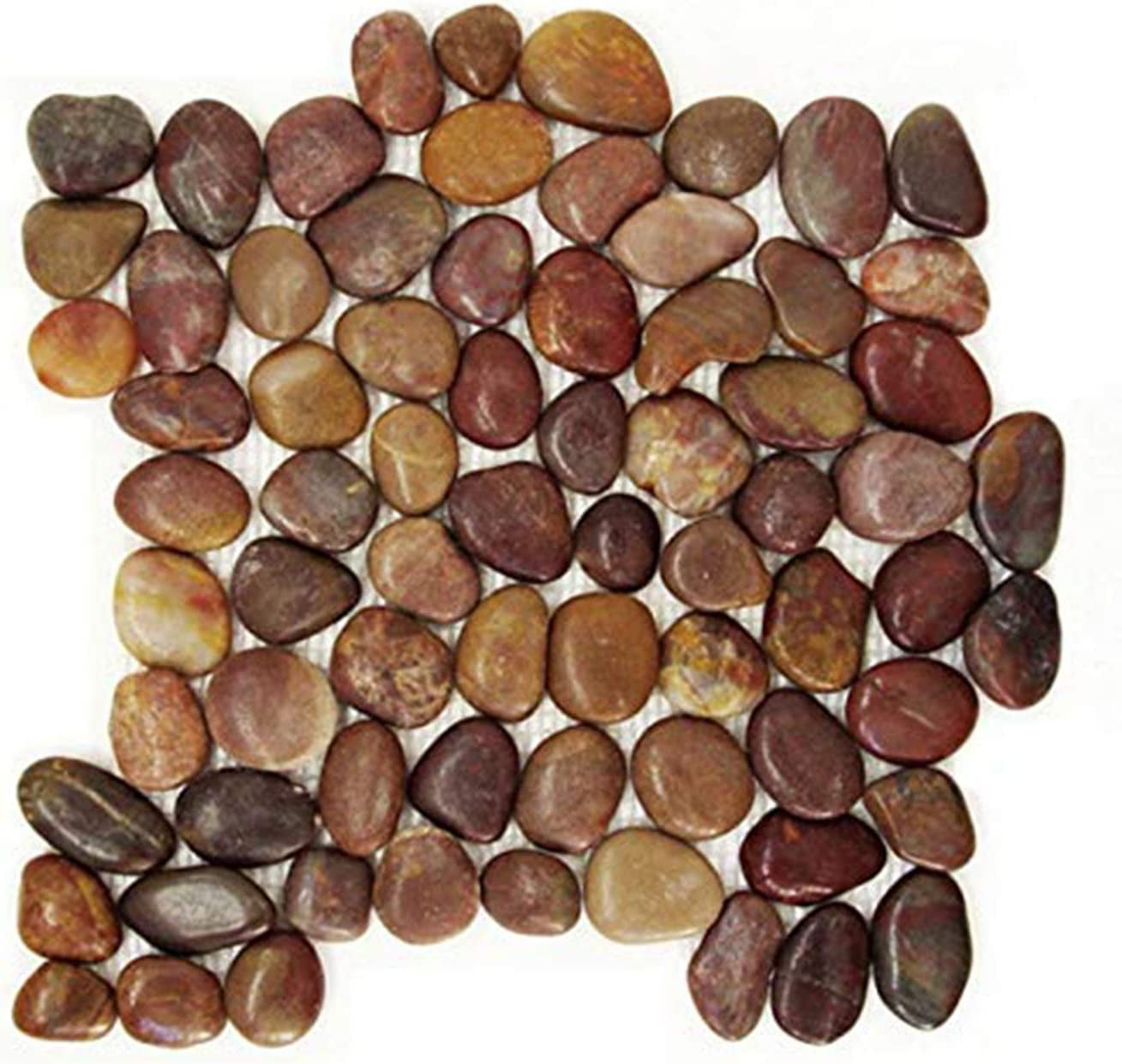 Interlocking Polished Pebble Floor Tiles (5-Sheets) Kitchen, Bathroom ...