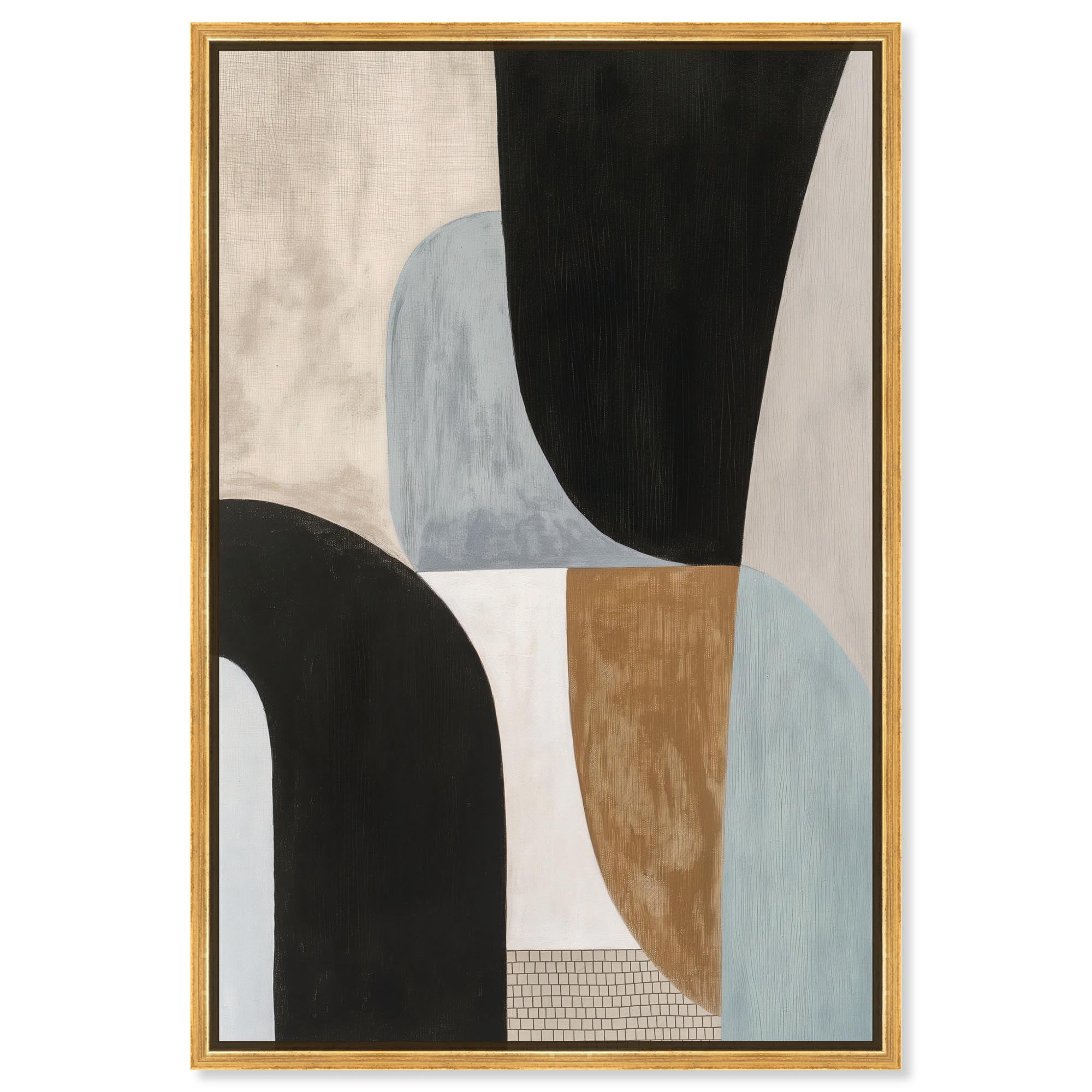 Interlocking Segments I Canvas Boho Geometric Art by Art Remedy, Gold ...