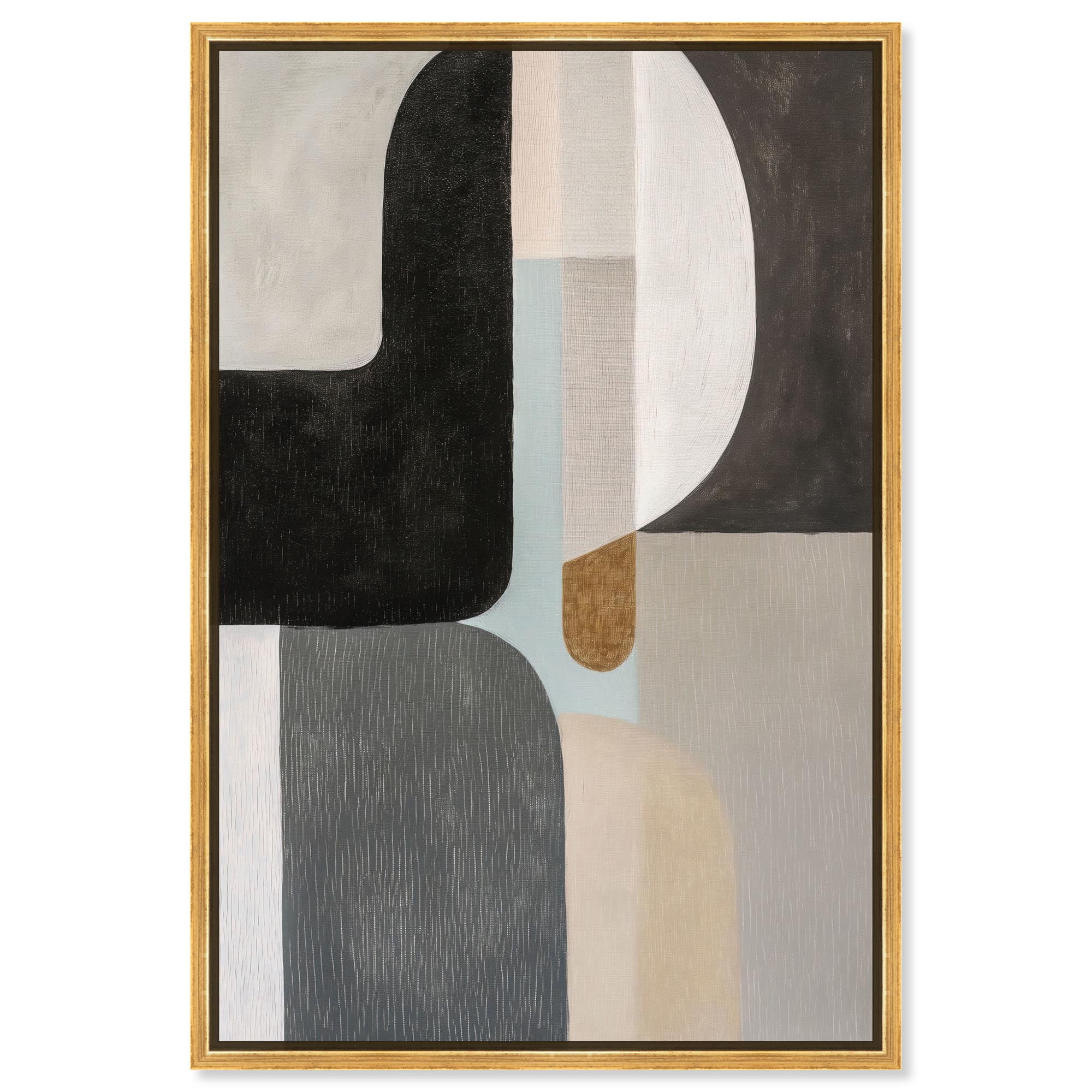 Interlocking Segments III Canvas Boho Geometric Art by Art Remedy, Gold ...