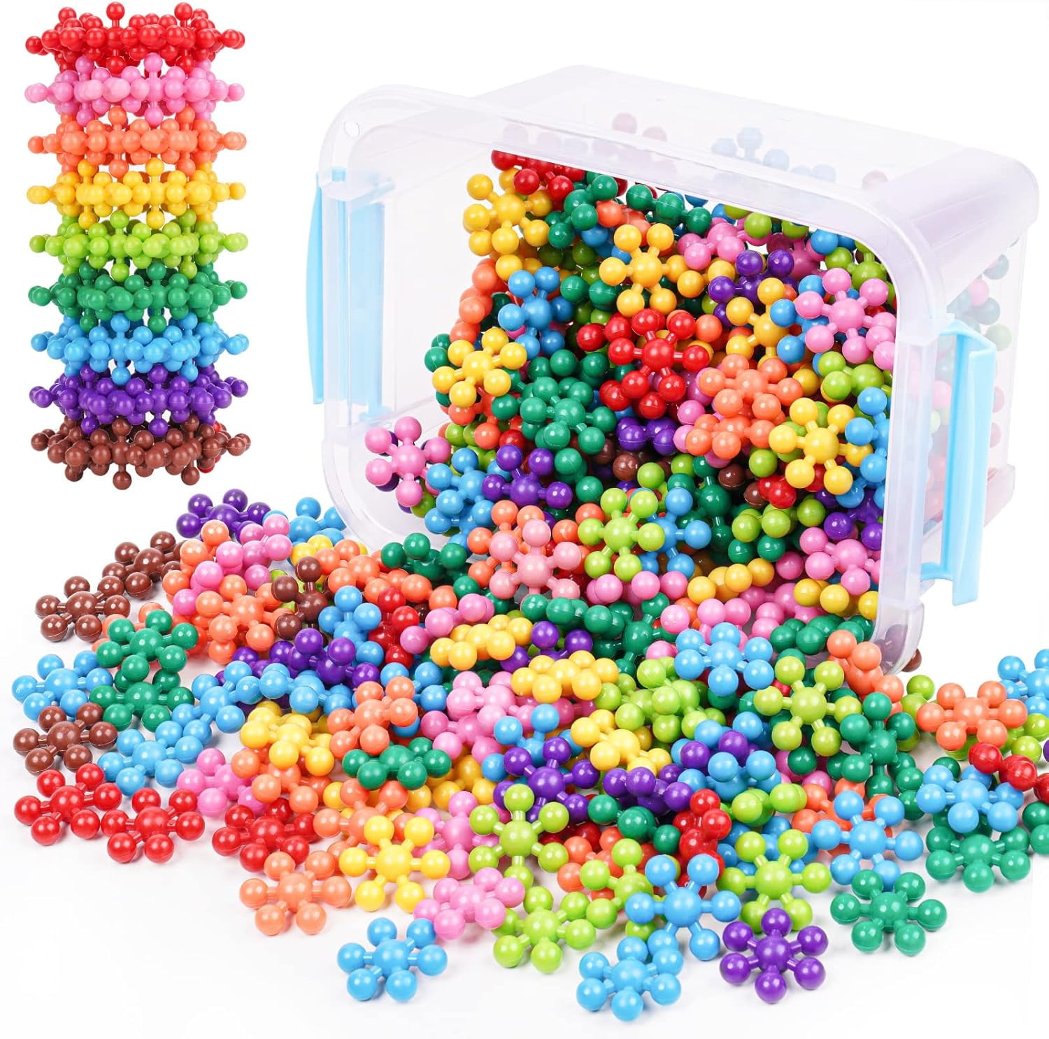 Interlocking Snowflake Building Block Toy for Kids , Multi-Color Solid ...