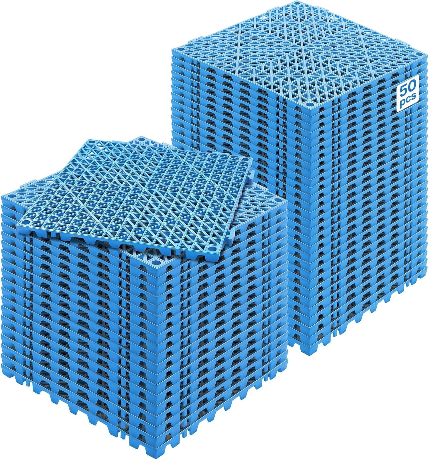 Interlocking Tile 50 count Blue, Drainage Tiles 12" x 12" Splicing ...