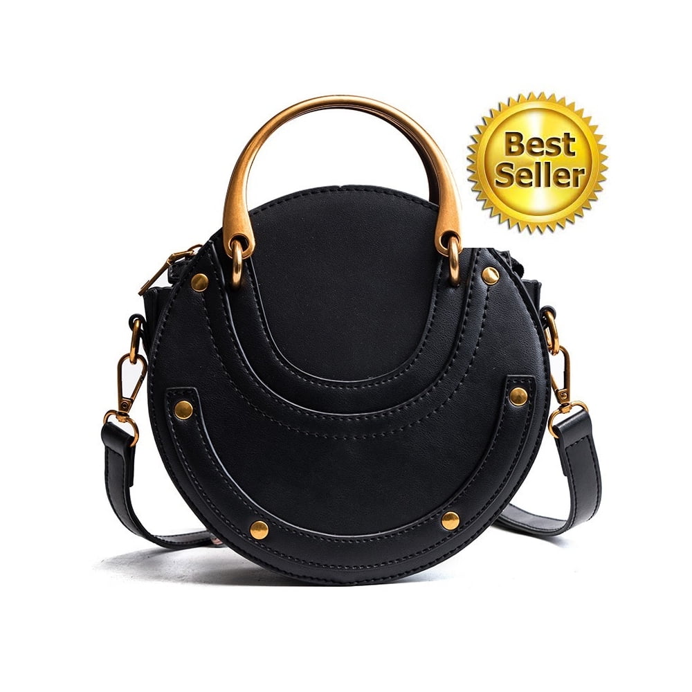 Interloper Crossbody Circle Bag Leather Small Purse Womens Shoulder ...