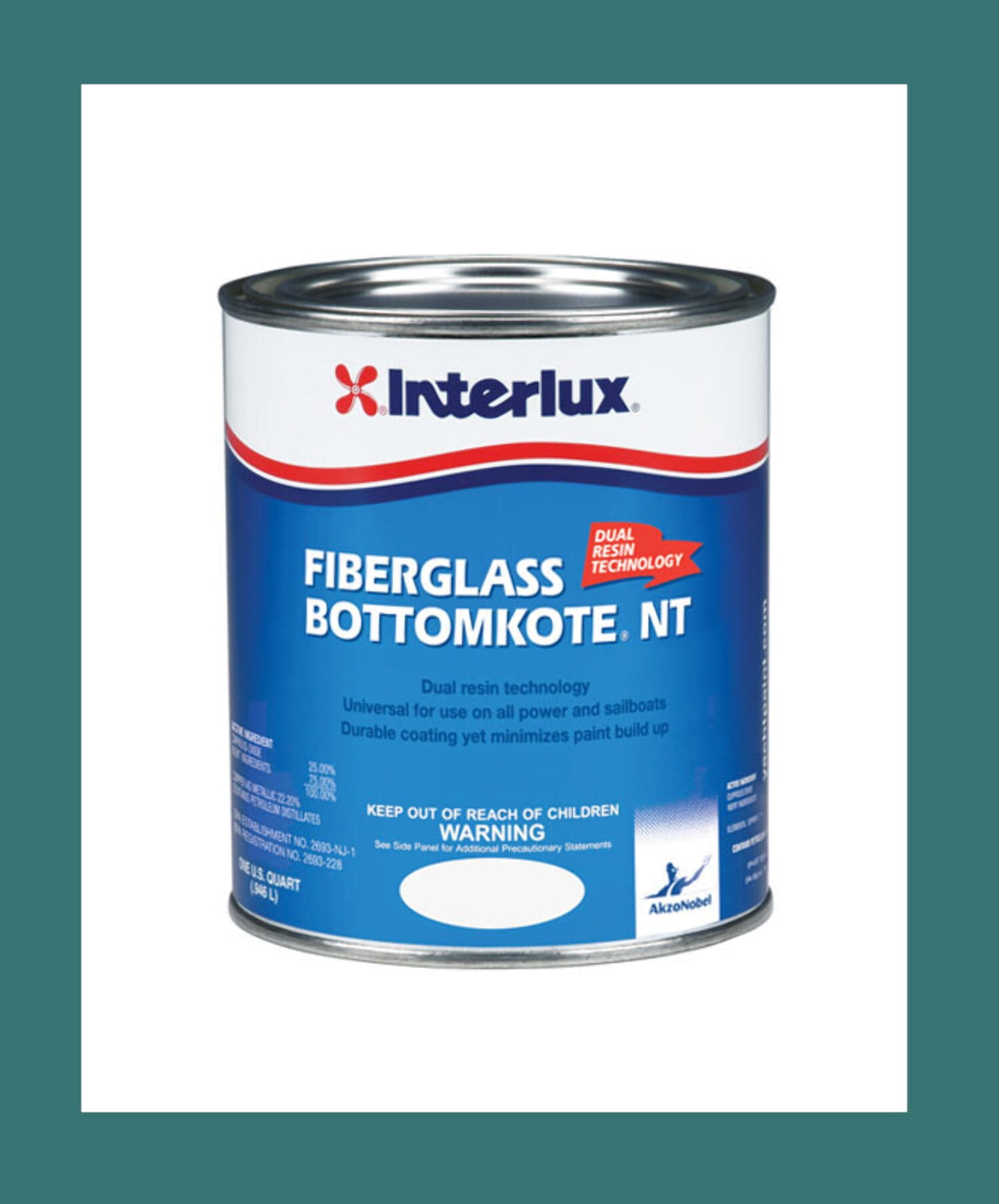 Interlux YBB359/QT Fiberglass Bottomkote NT Antifouling Paint - Green ...