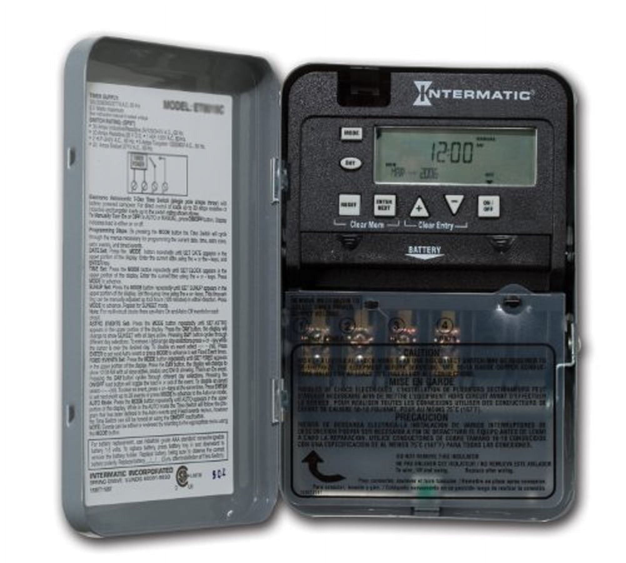 Intermatic Electronic Timer, Gray, Metal ET1705C - Walmart.com