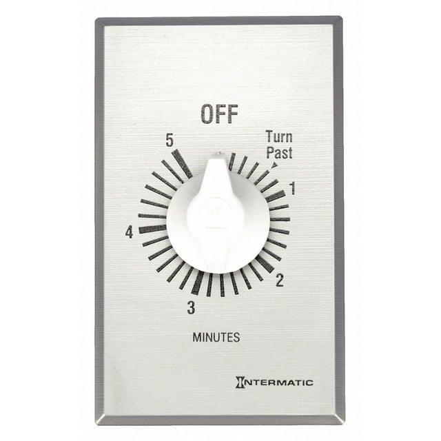 Intermatic FF5M Spring Wound Timer, 5-Minute, SPST, Brushed Aluminum ...