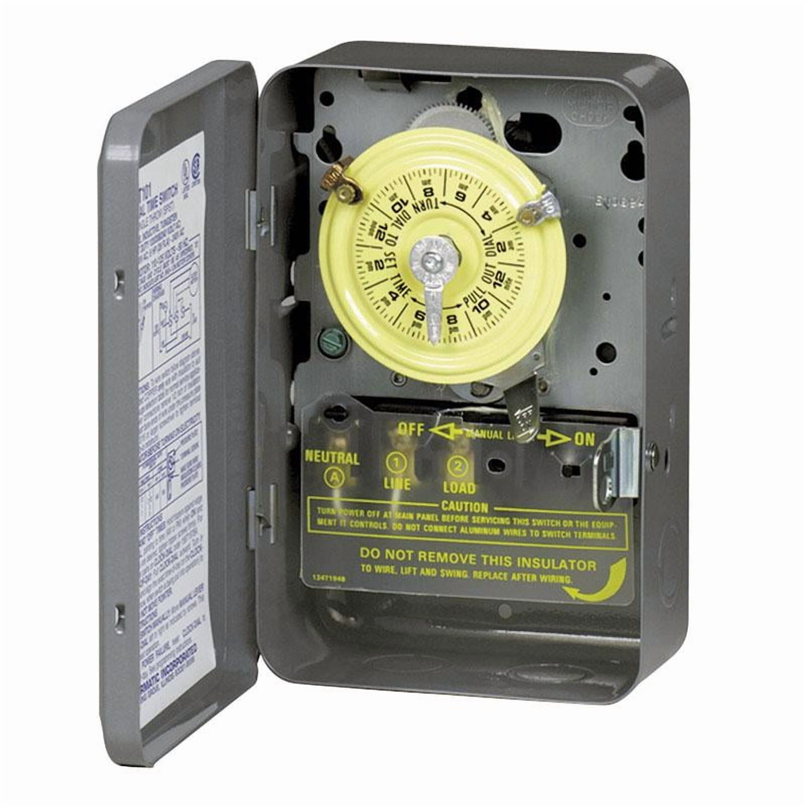 Intermatic Indoor Mechanical Time Switch, 120V, Gray, 24-Hour Timer ...