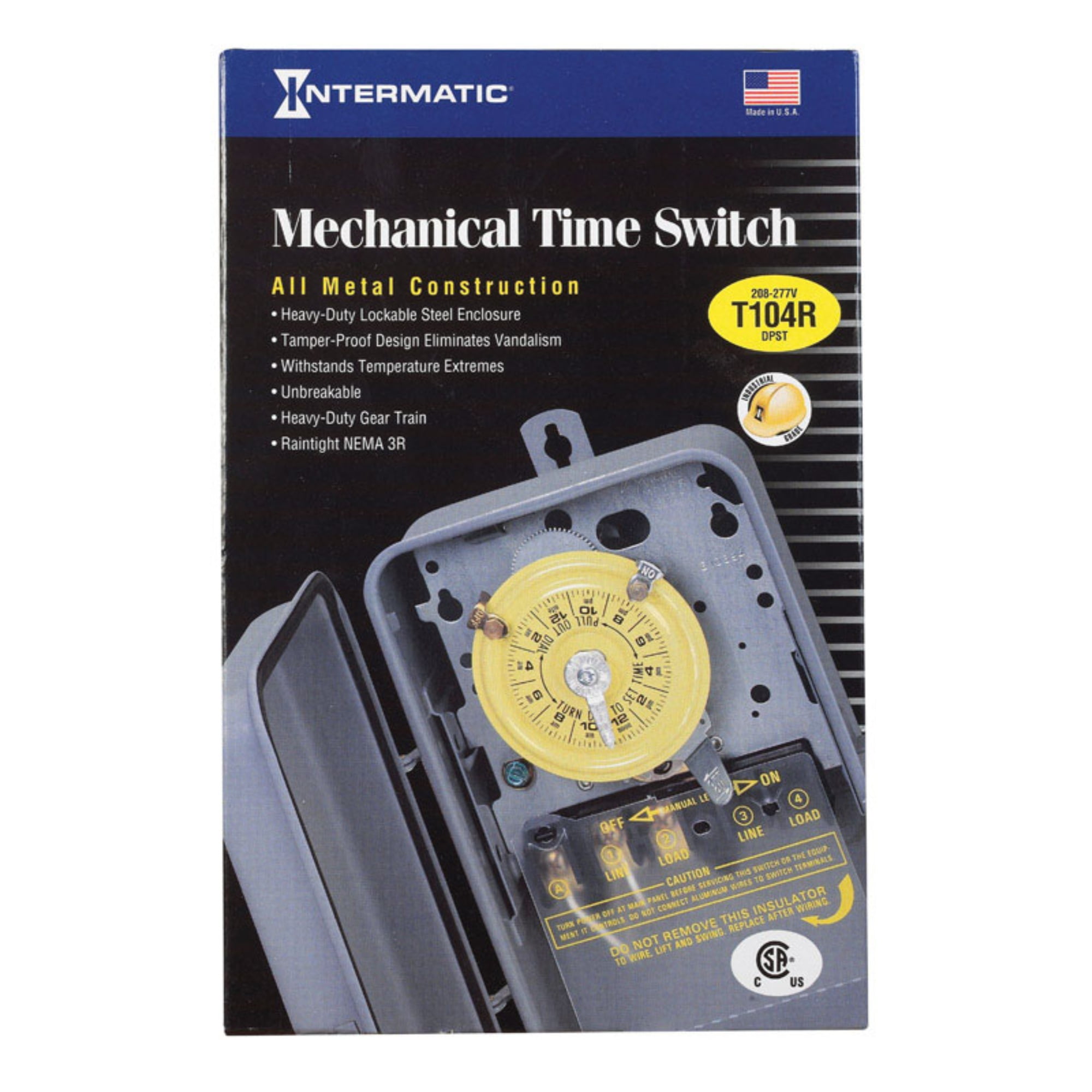 Intermatic Mechanical Timer Switch, 208-277V, Indoor/Outdoor, Gray, 40 ...