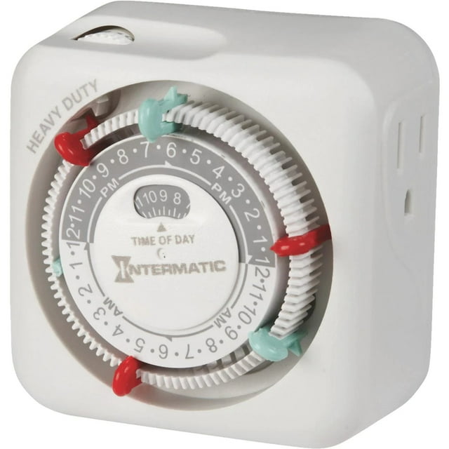 Intermatic 15 Amp 24-Hour Indoor Plug-in Timer, White, White/Plastic ...