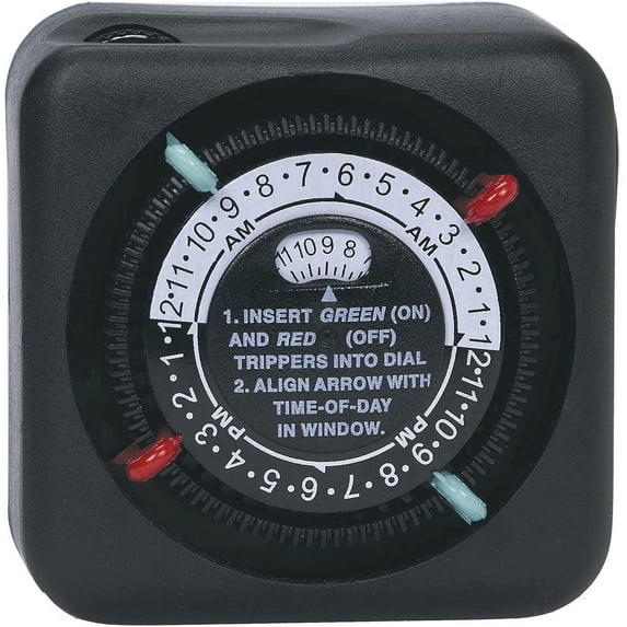 Intermatic Plug-In Appliance Timer, 24-Hour Analog, Black, 120V, Manual ...