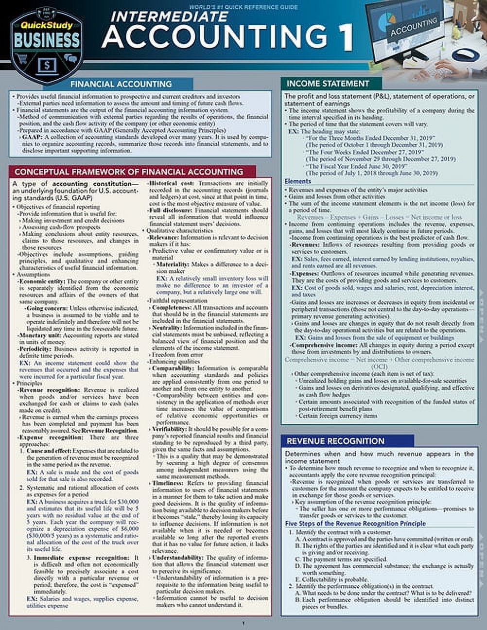 Intermediate Accounting 1 : a QuickStudy Laminated Reference Guide ...