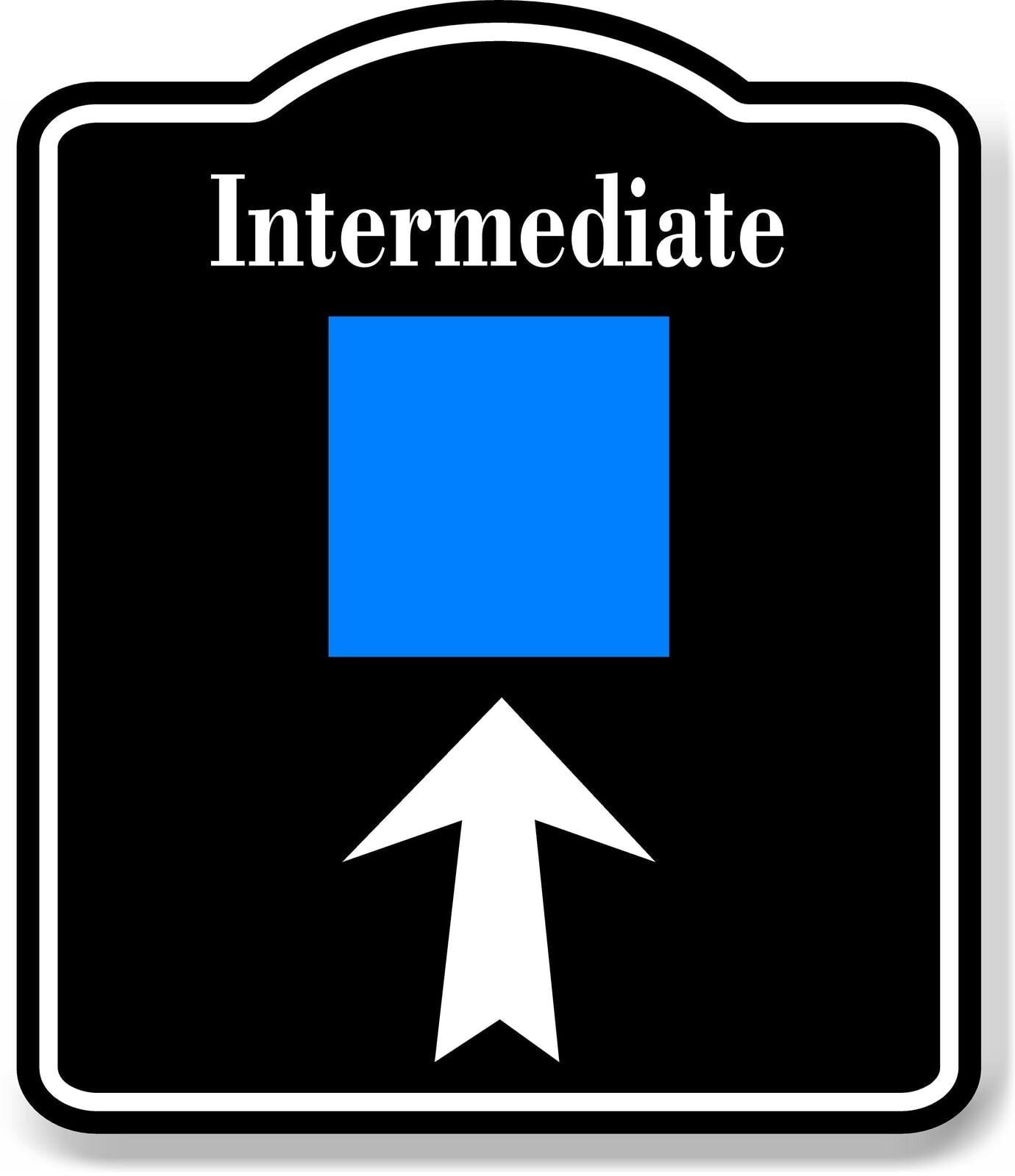 Intermediate Blue Trail Ski Slope Up Arrow BLACK Aluminum Composite Sign, 15"x18" - Walmart.com