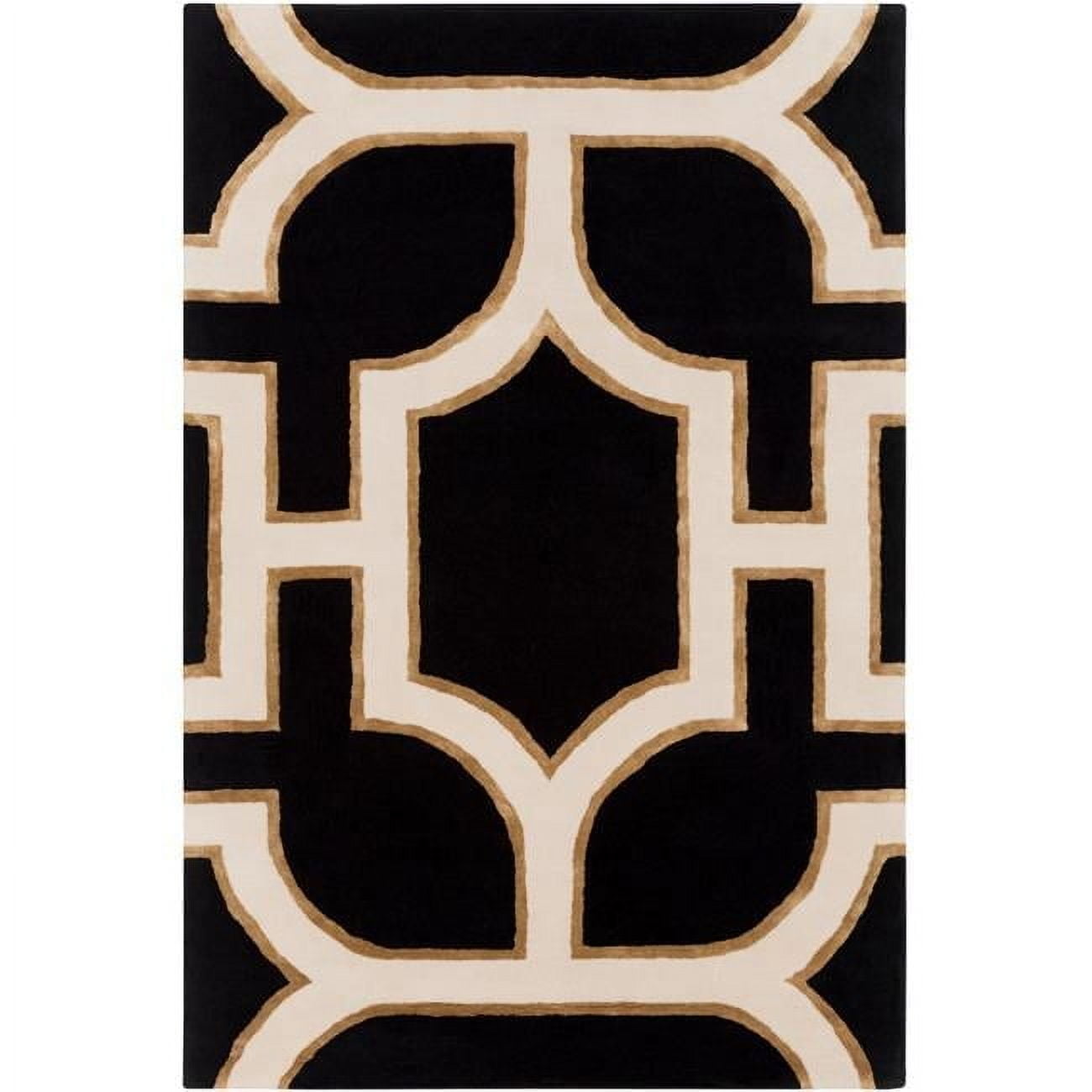 Intermezzo 8 x 10 ft. Hand Tufted Modern Rectangle Area Rug, Black ...
