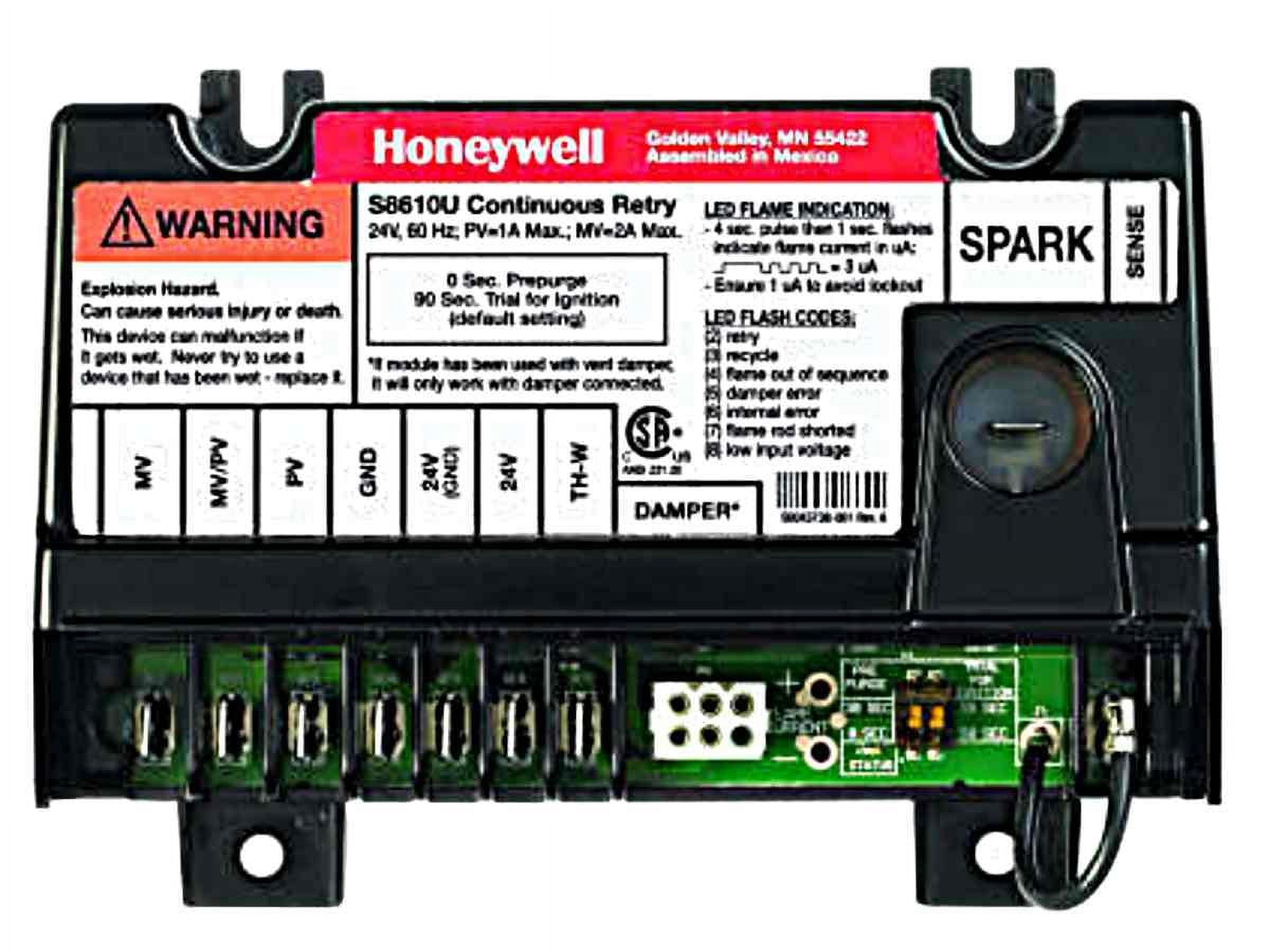 Honeywell Intermittent Pilot Control S8610U3009 for Natural or LP Gas ...