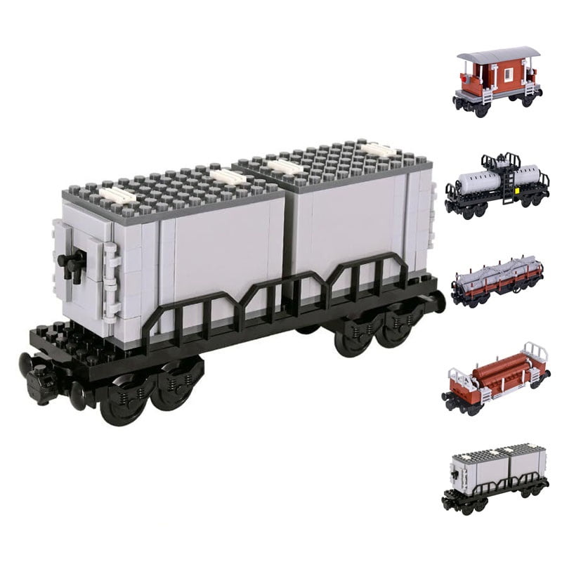 Intermodal Freight Train Building Set DIY Stone Truck Model, Compatible ...