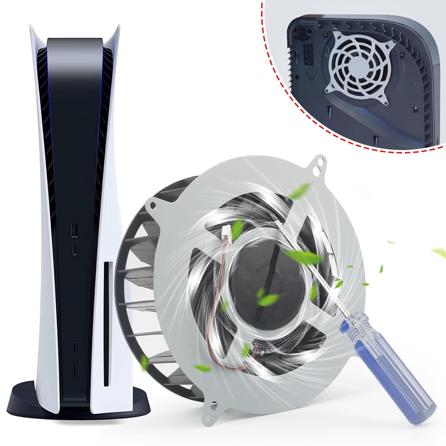 Internal Cooling Fan Replacement for PlayStation 5 PS5 23 Blades Fan 17 ...
