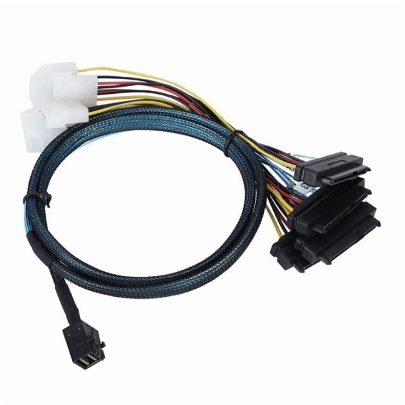 Internal Mini SAS SFF 8643 to 4x 29Pin SFF 8482 Connectors with Big 4P ...