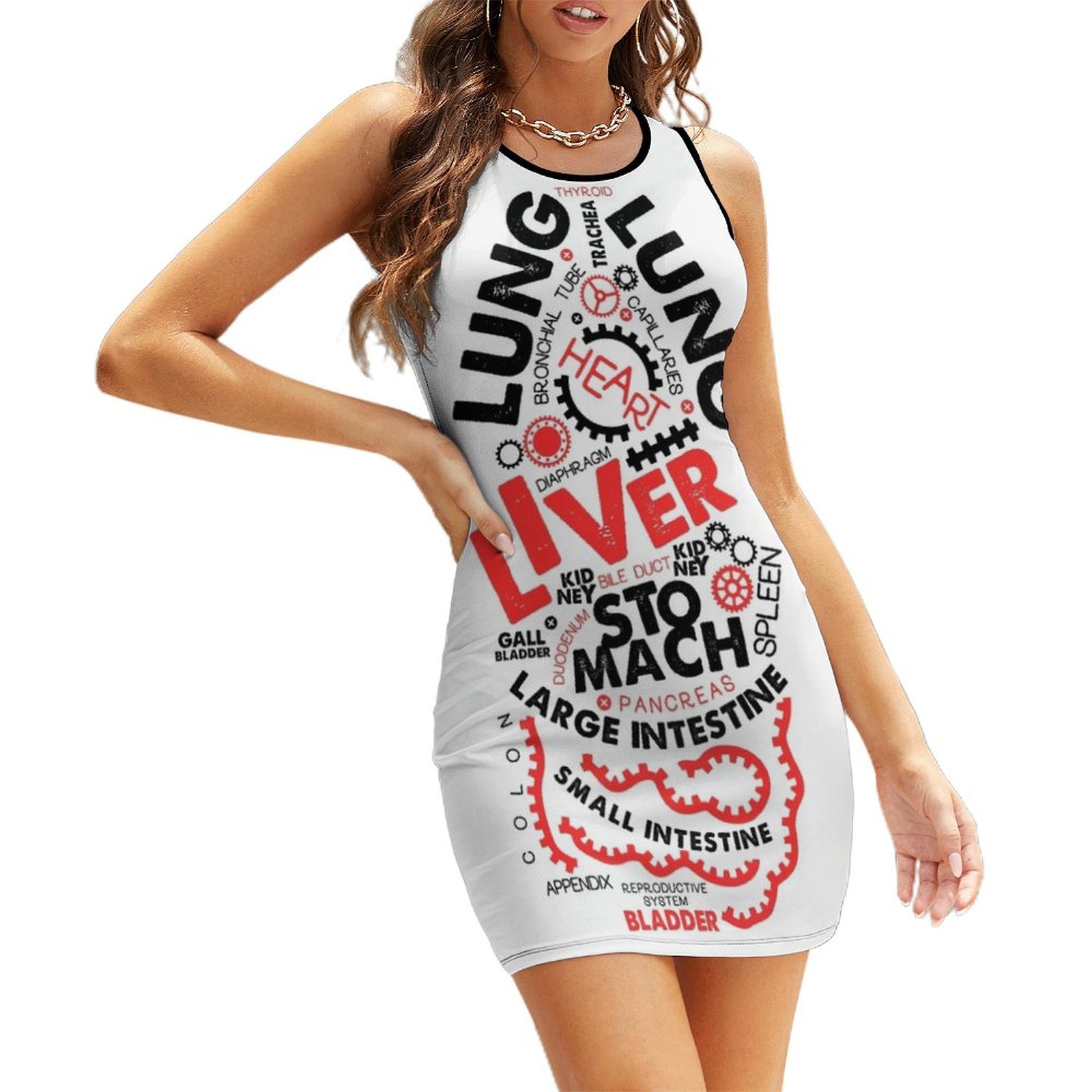 Internal Organs Typographic Artwork. Sleeveless Dress women's dresses ...