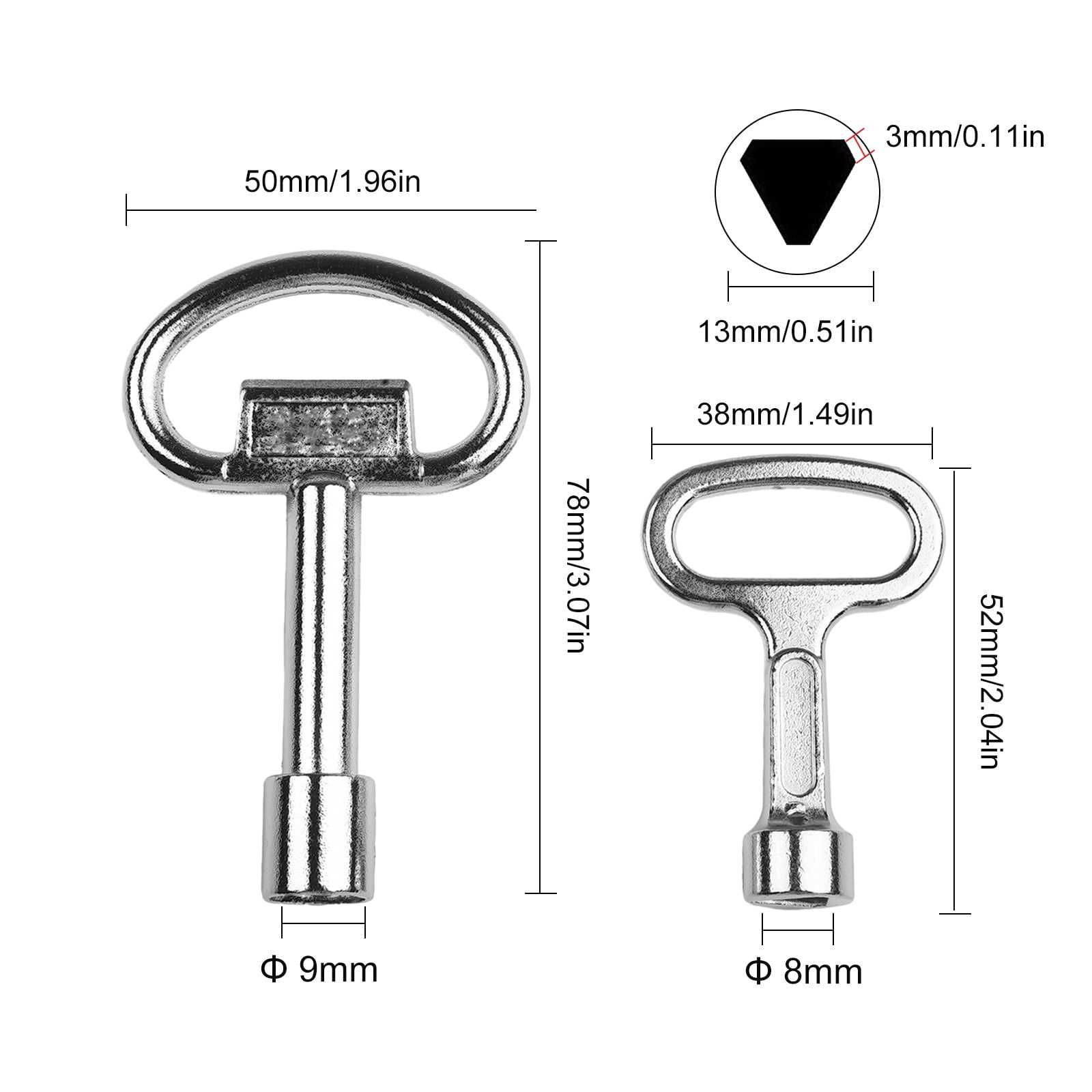 Internal Triangle Wrench for Tap Water Valve Key Elevator Door Key Lock ...