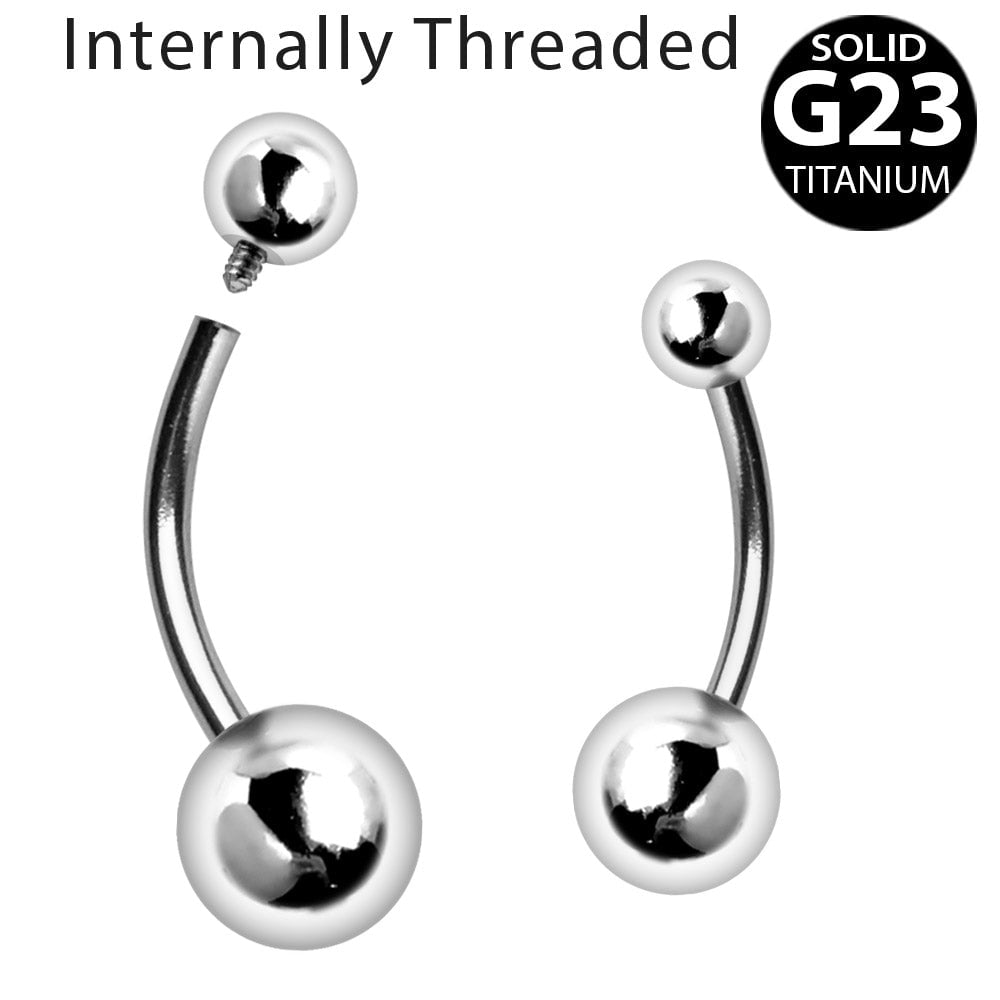 Internally Threaded Titanium Navel Ring with Solid Balls - Walmart.com