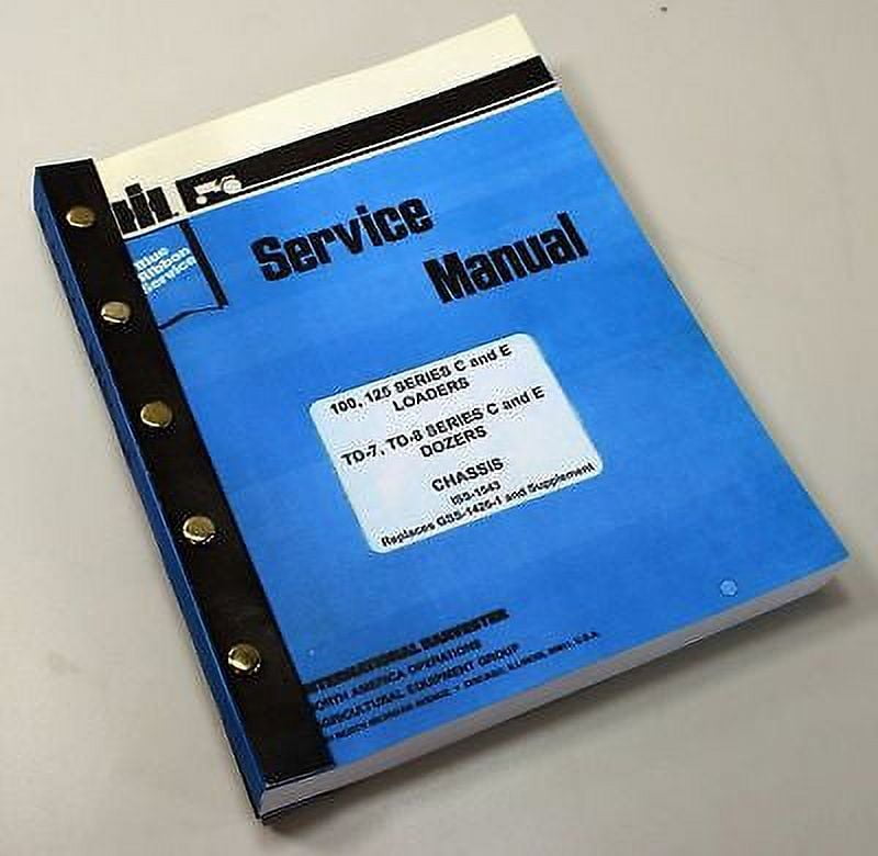 International 125 Series E 125E Crawler Loader Service Repair Shop ...