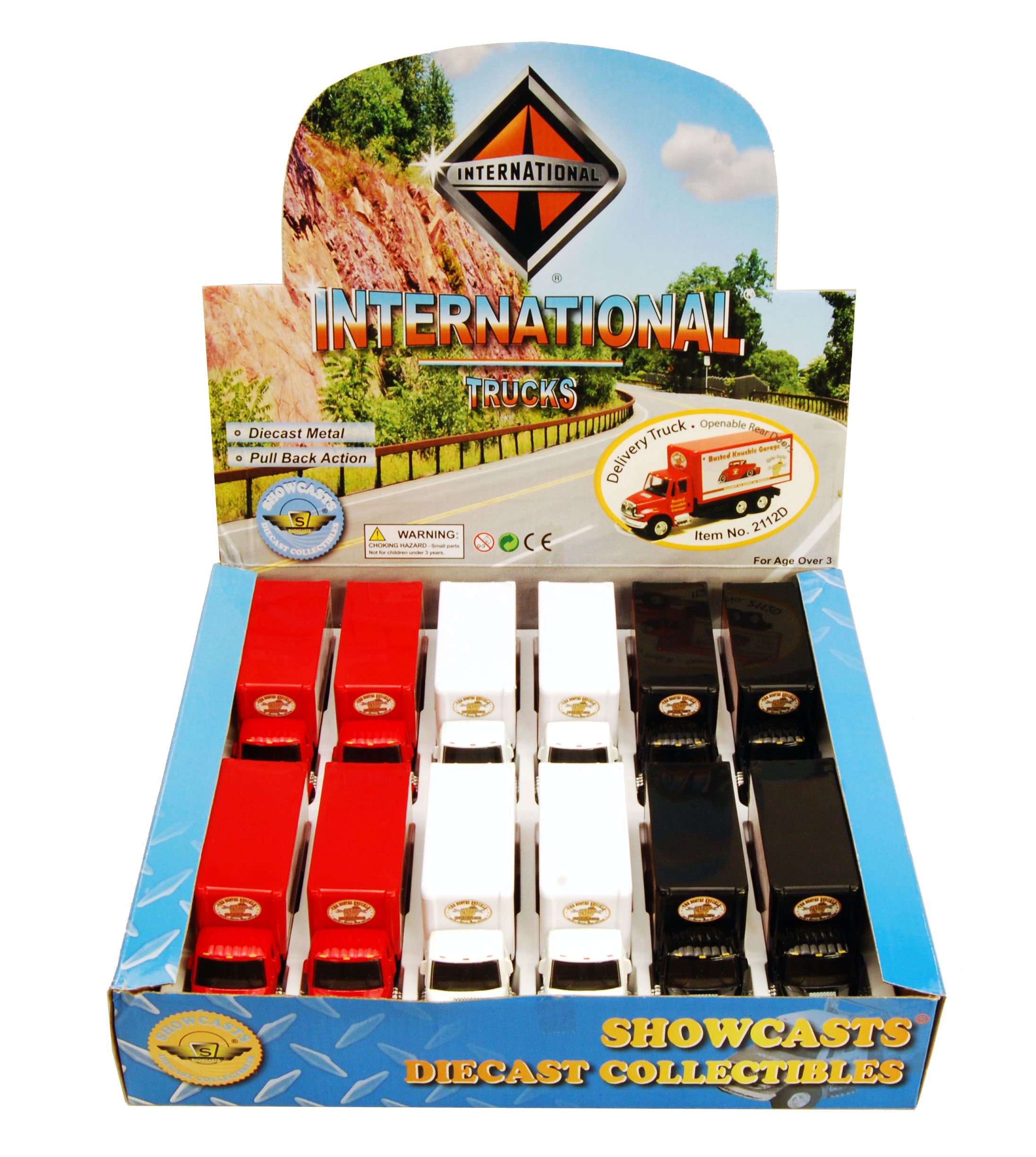 International Busted Knuckle Garage Delivery Box Truck Diecast Car ...