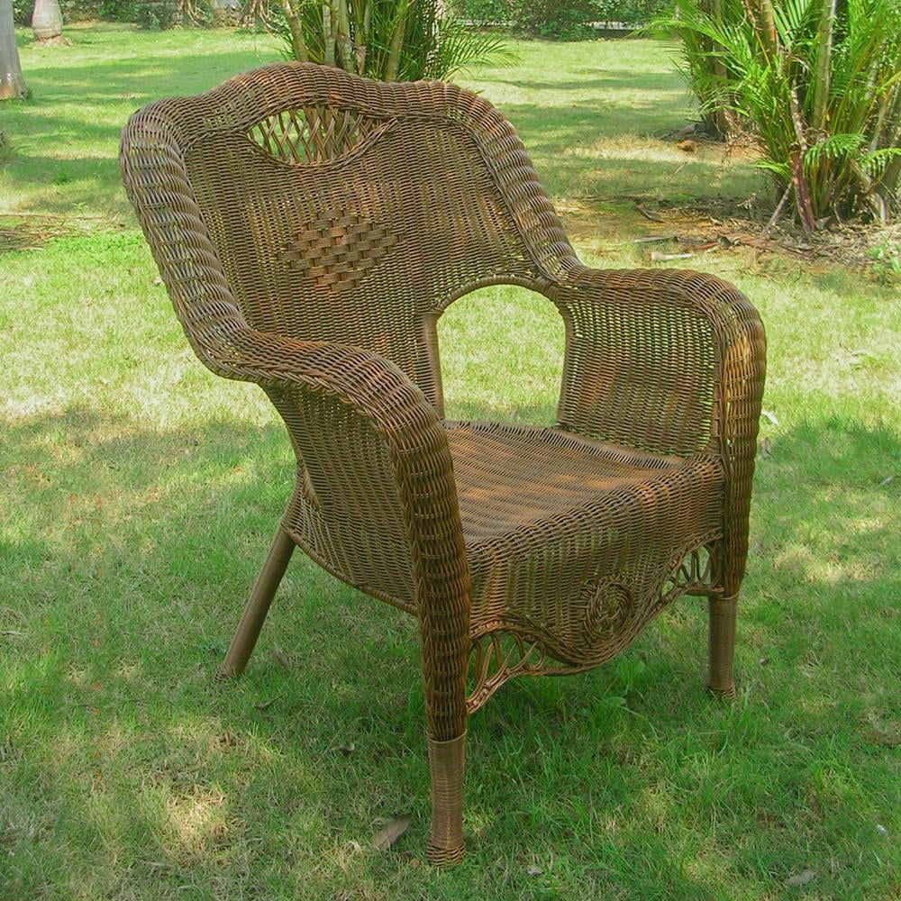 Riviera Woven Resin Wicker Patio Dining Chair with Rust-Proof Aluminum ...