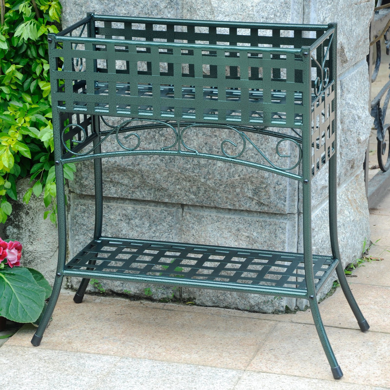 International Caravan 3466-HD-VG Mandalay Iron Rectangular Plant Stand ...