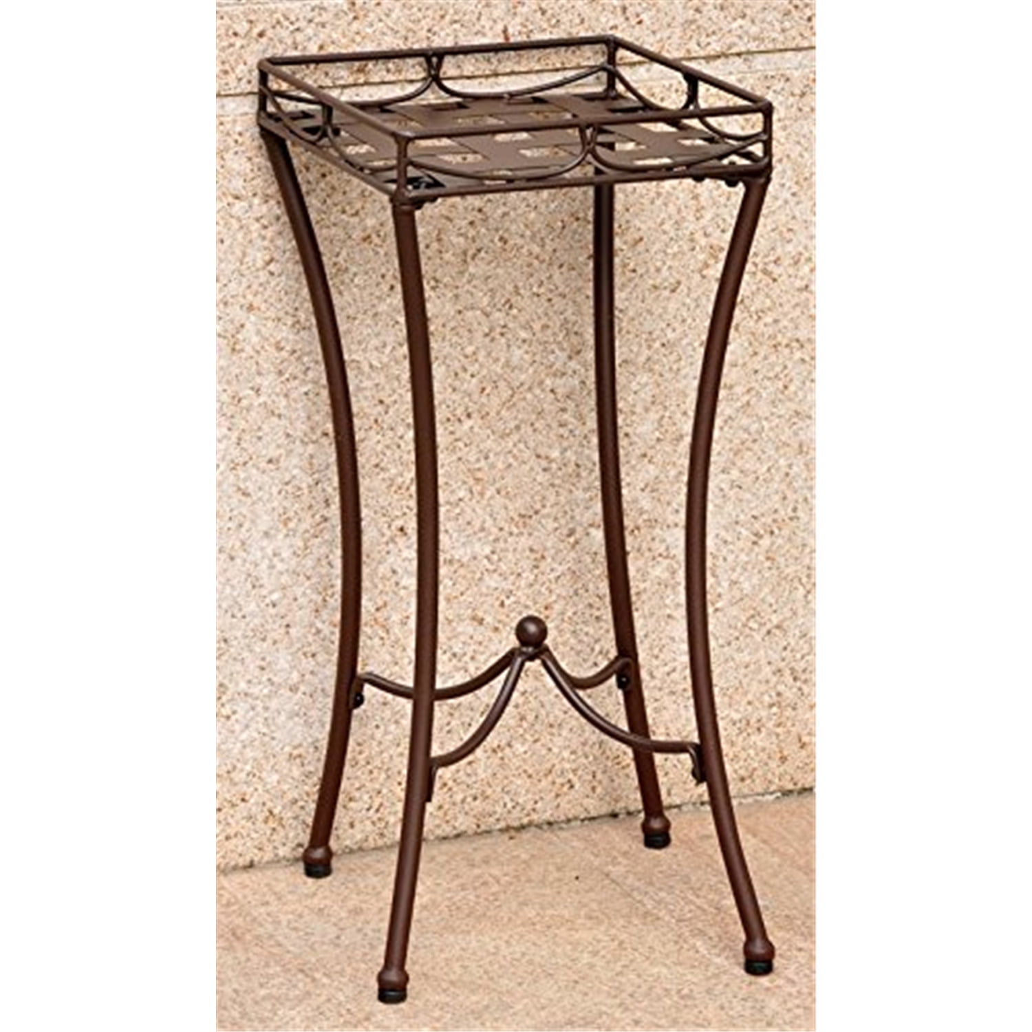 International Caravan Santa Fe Iron Nailhead Outdoor Potted Flower Base ...